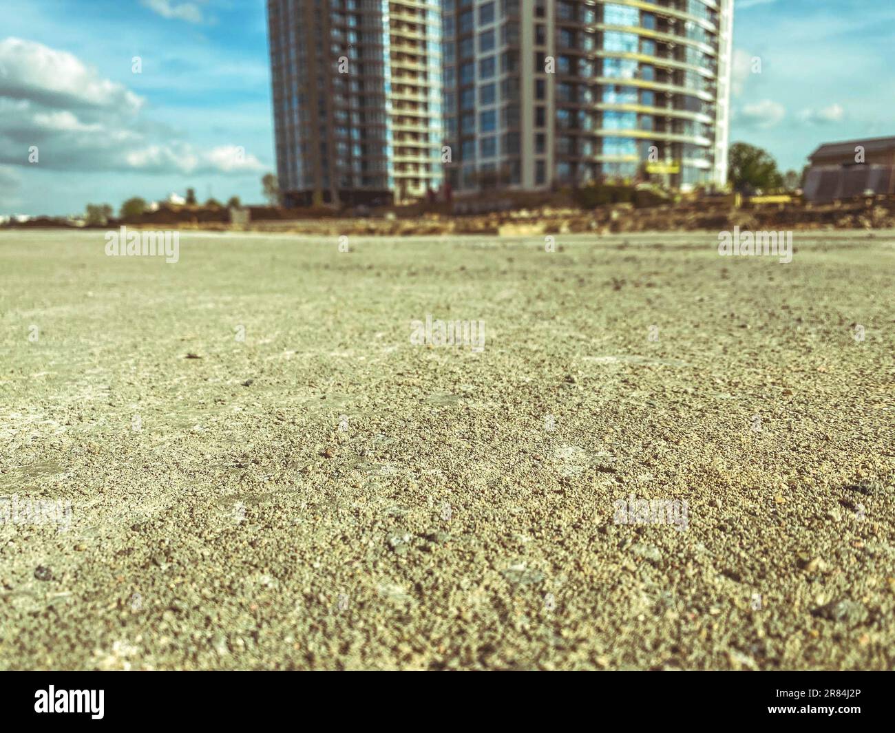 construction of a new microdistrict in the city center. construction of ...