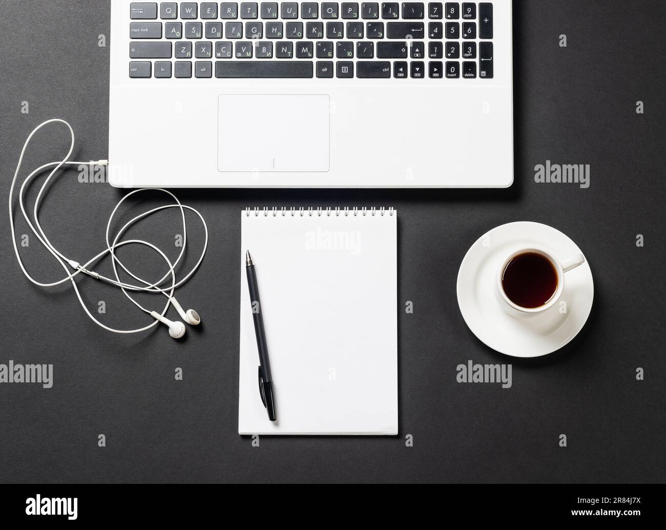 Still life of office workplace with laptop Stock Photo - Alamy
