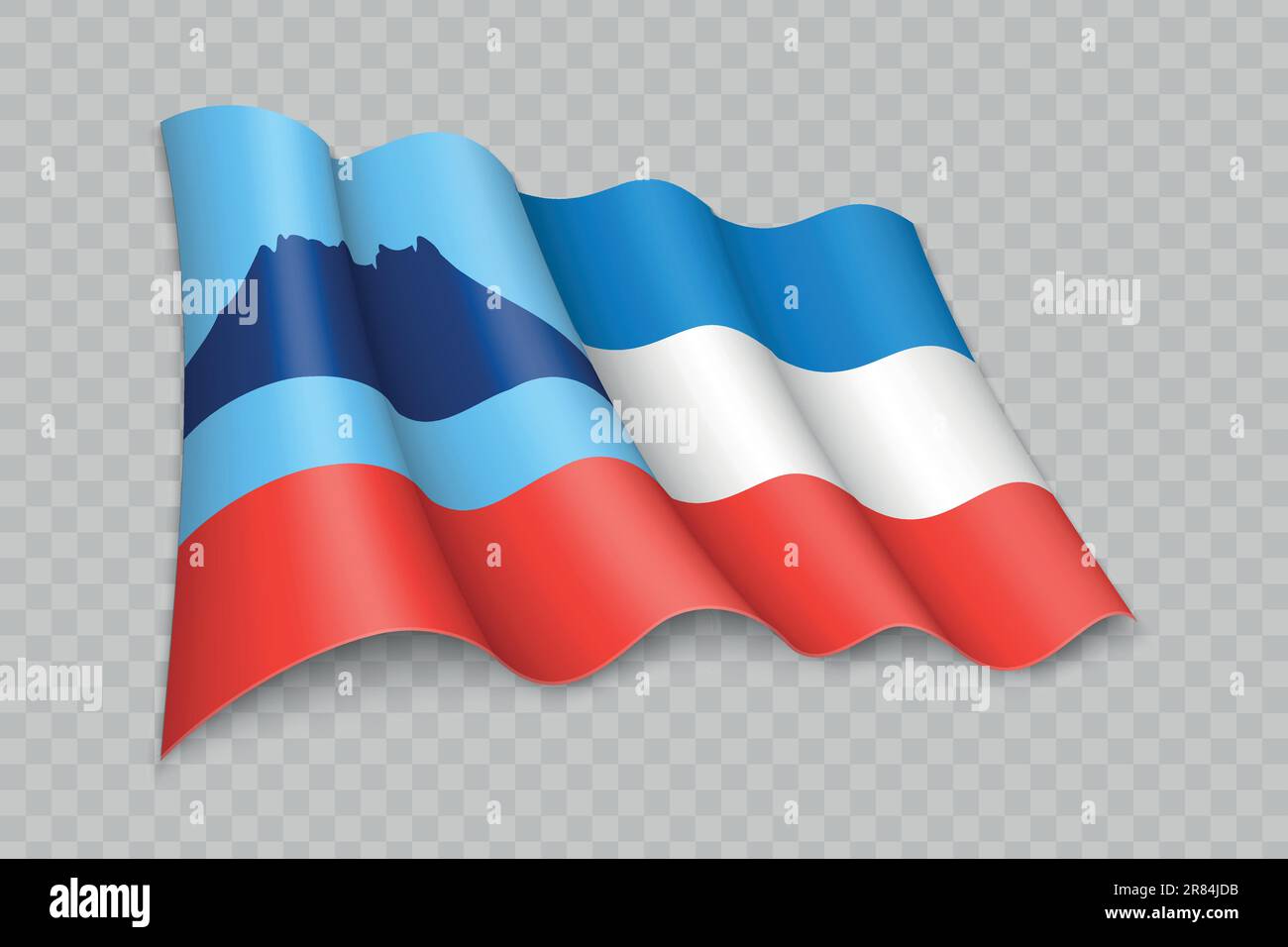 3D Realistic waving Flag of Sabah is a state of Malaysia on transparent ...