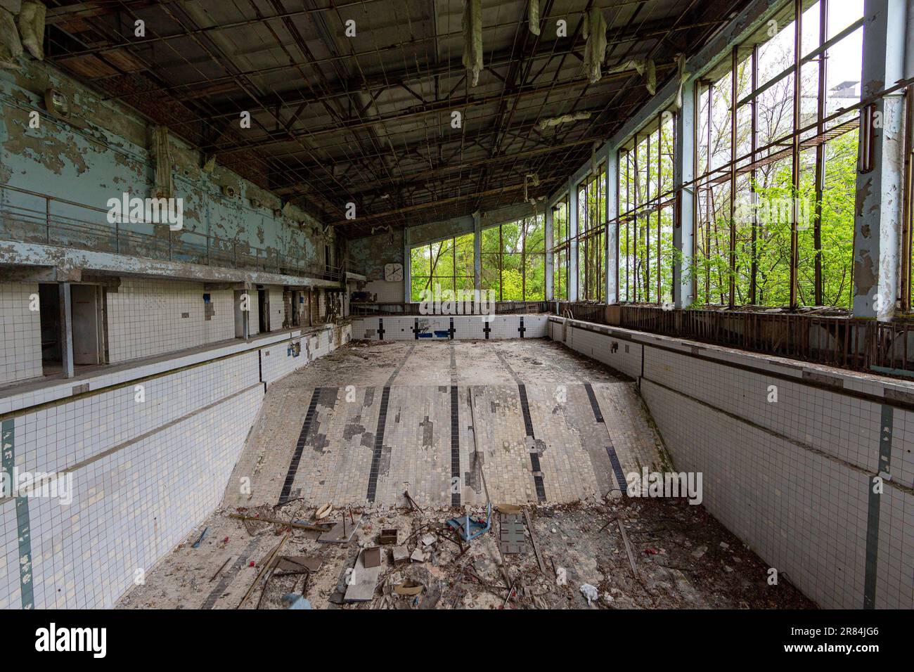 An old abandoned indoor swimming pool in Chernobyl Stock Photo - Alamy