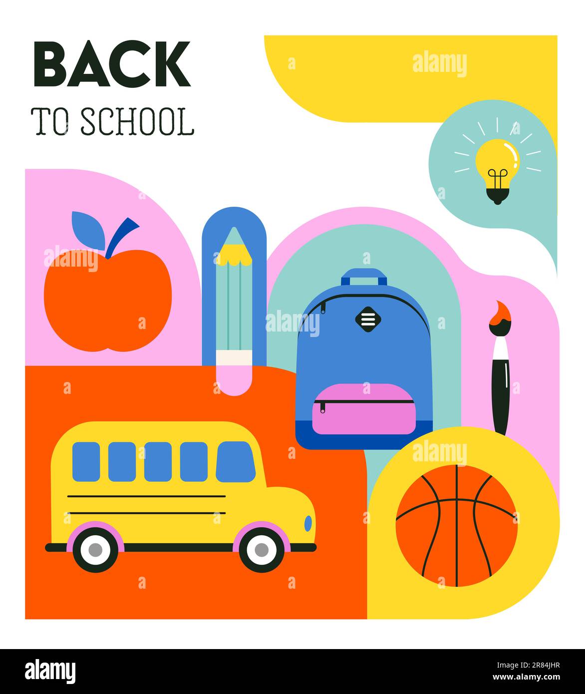 Vibrant Color Back To School background concept design. Geometrical ...