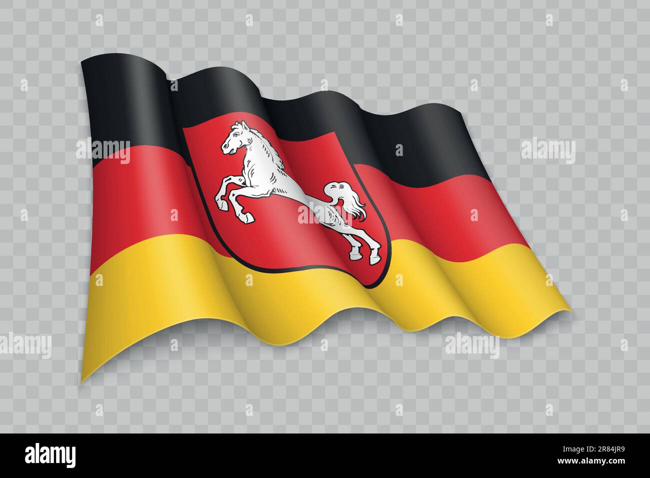3D Realistic waving Flag of Lower Saxony is a state of Germany on ...