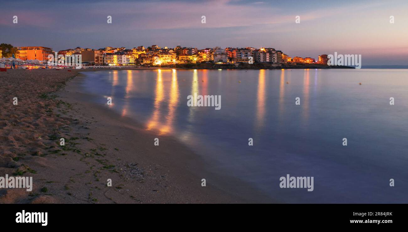 beach on the black sea at dawn. leisure and travel background in summer ...