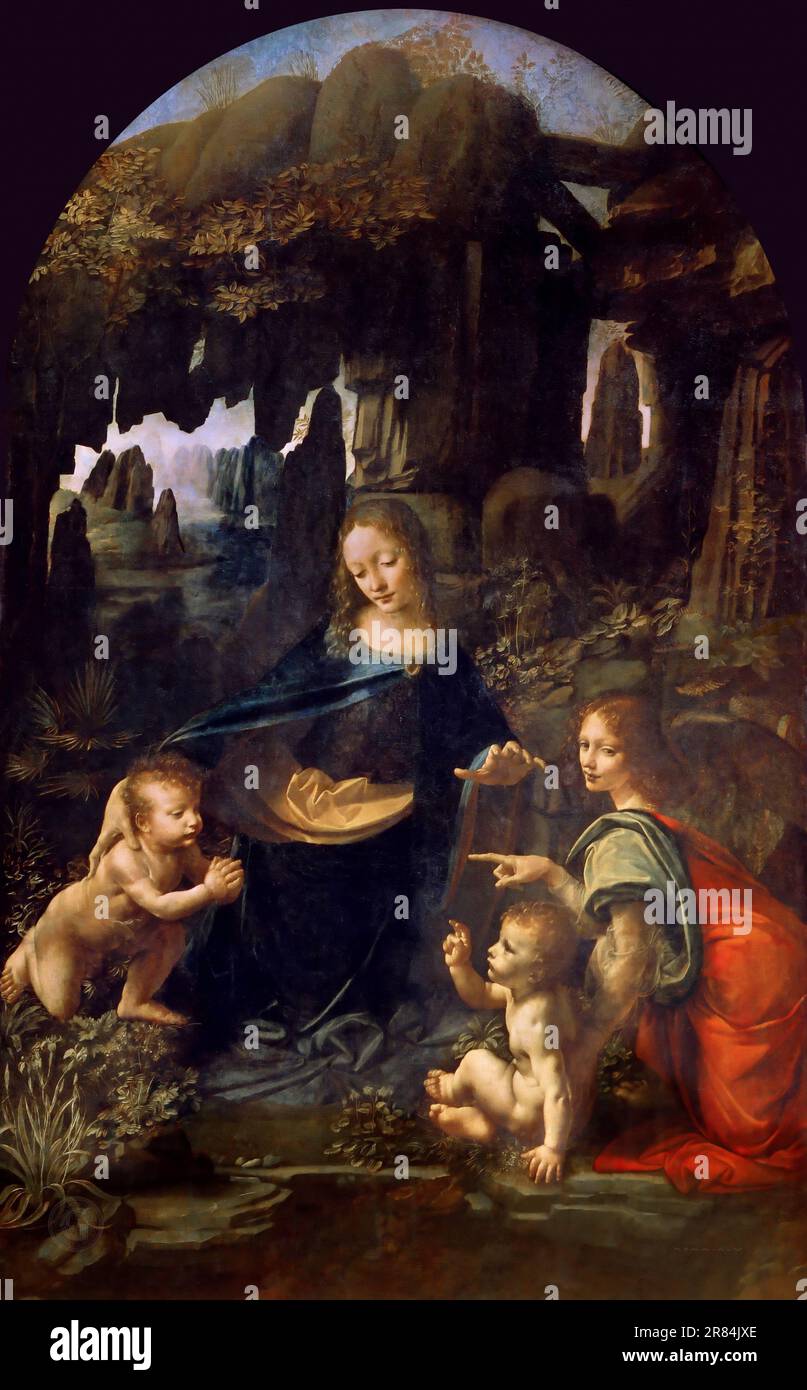 Leonardo da Vinci – Virgin of the Rocks 1483-86 Stock Photo - Alamy