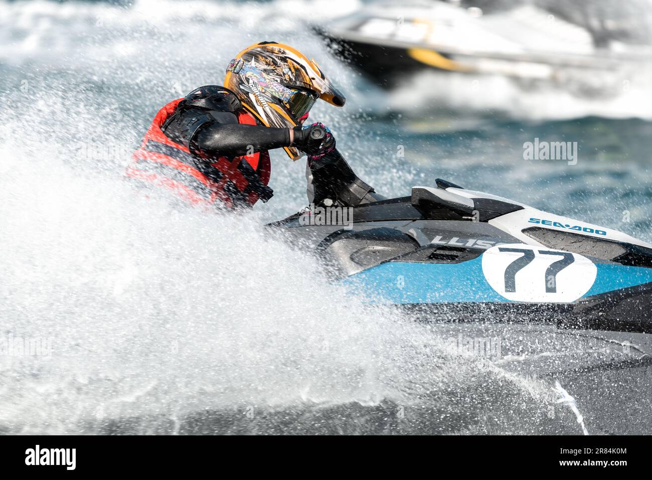 Limassol, Cyprus - November 26, 2022: Close-up side view of Jet ski ...