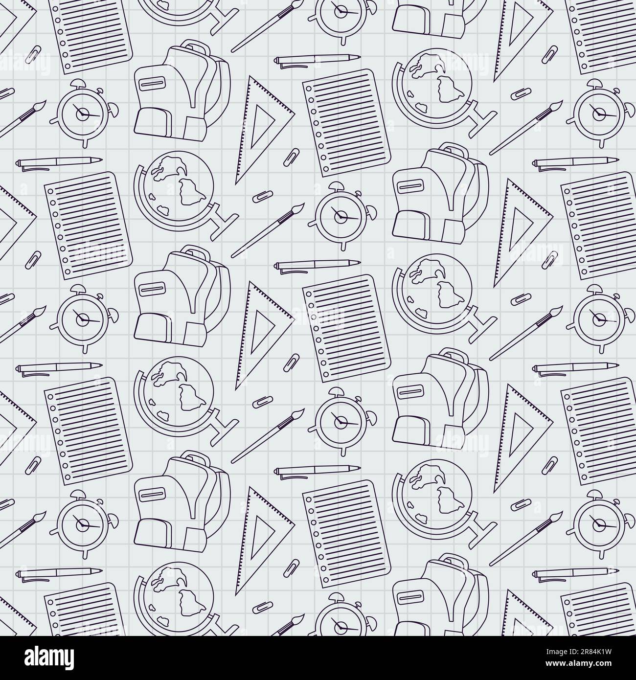 School, University Monochrome Pattern. Vector Illustration In Flat ...