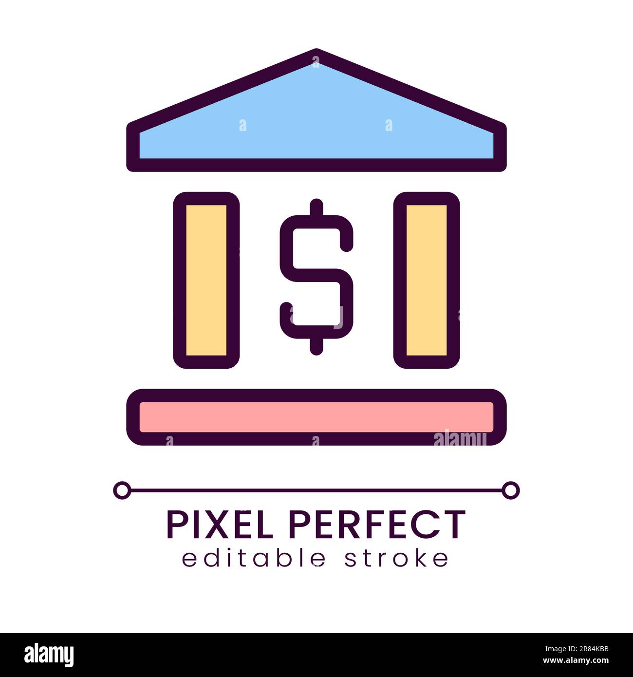 Bank building pixel perfect RGB color icon Stock Vector Image & Art - Alamy