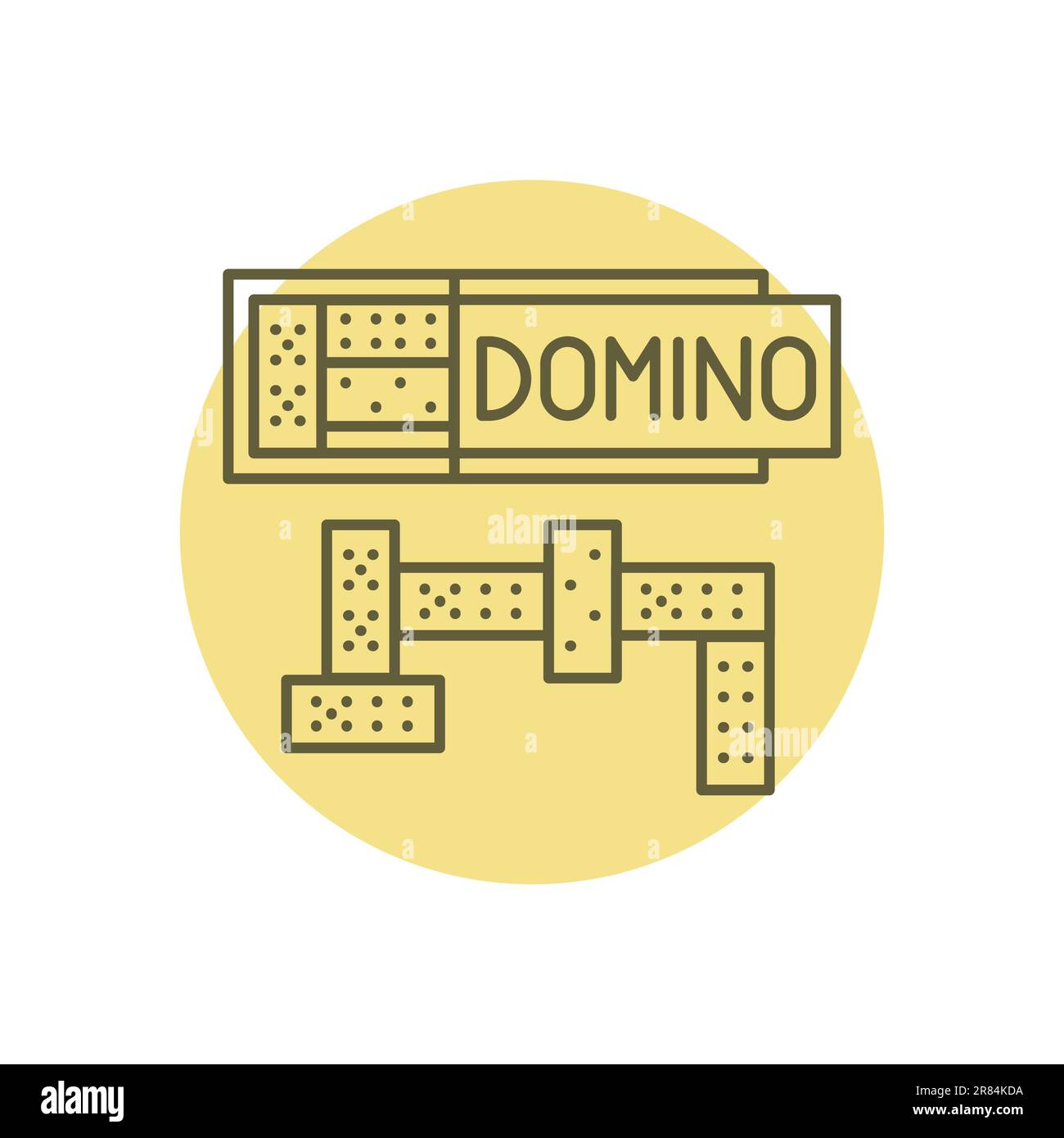 Domino game black line icon. Pictogram for web page, mobile app, promo ...
