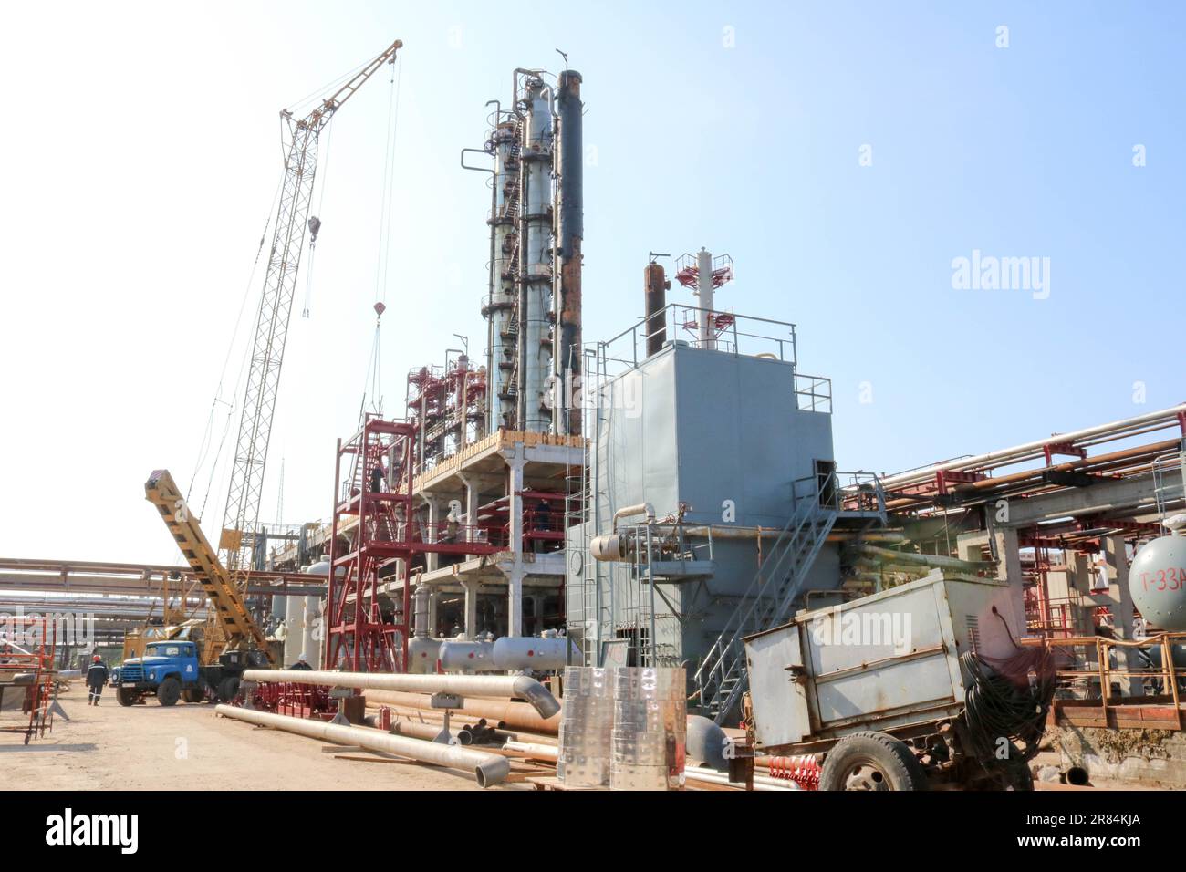 Construction site for the construction of an oil refinery, the ...