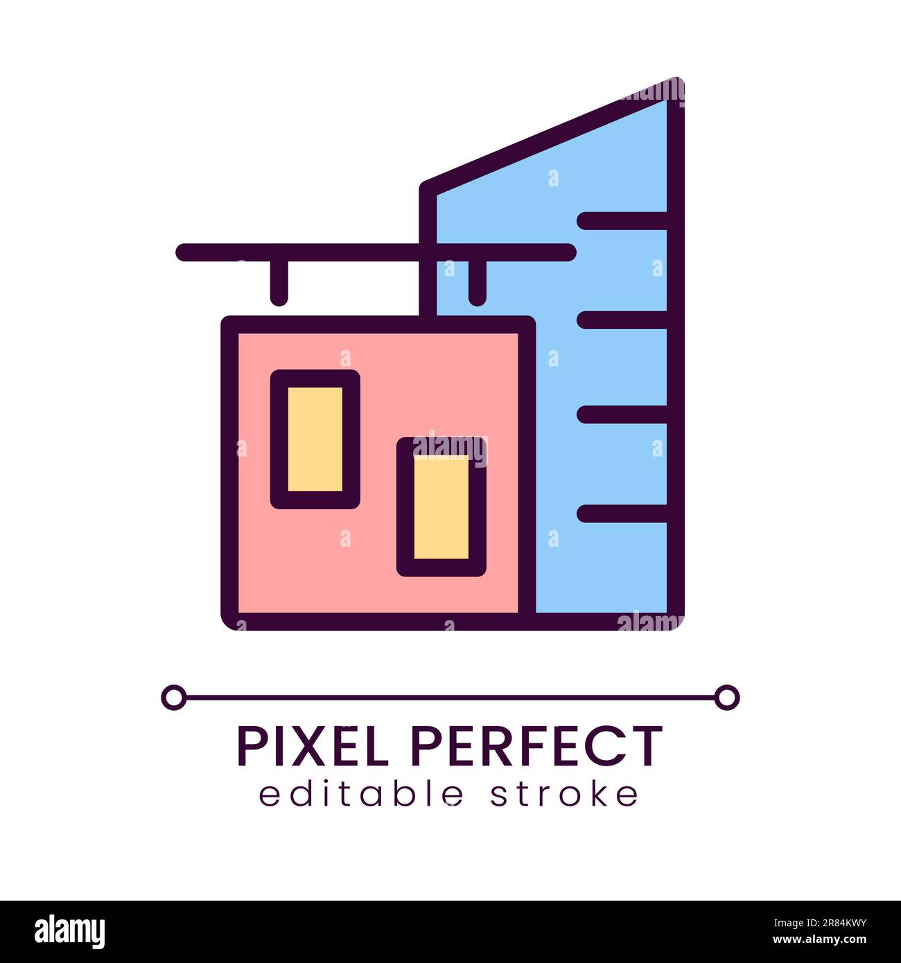 Corporate building pixel perfect RGB color icon Stock Vector Image ...