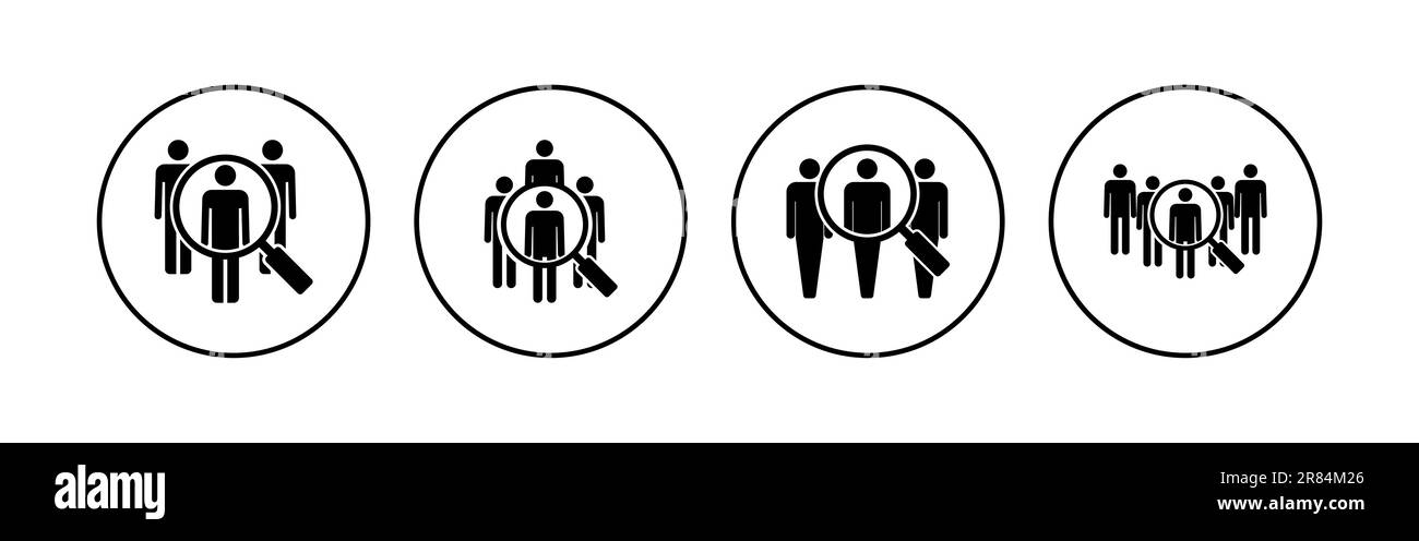 Hiring icon set. Search job vacancy icon. Human resources concept ...