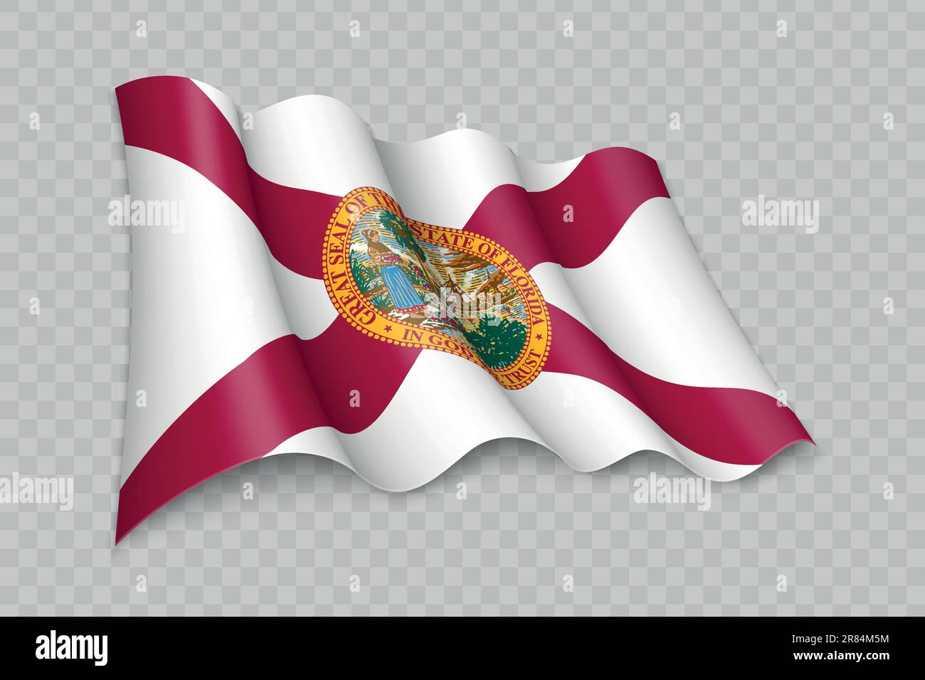 3D Realistic waving Flag of Florida is a state of United States on ...