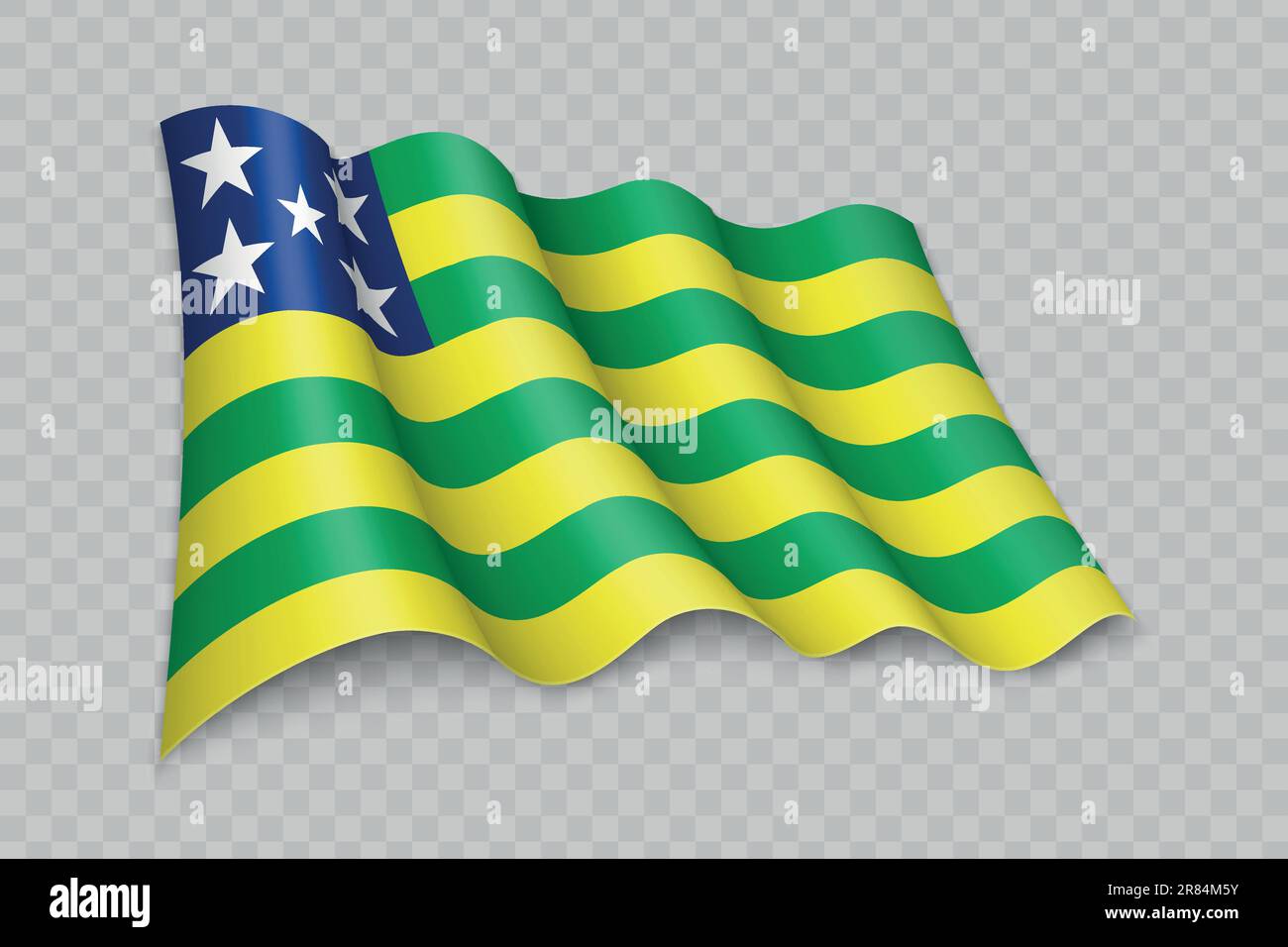 3D Realistic waving Flag of Goias is a state of Brazil on transparent ...