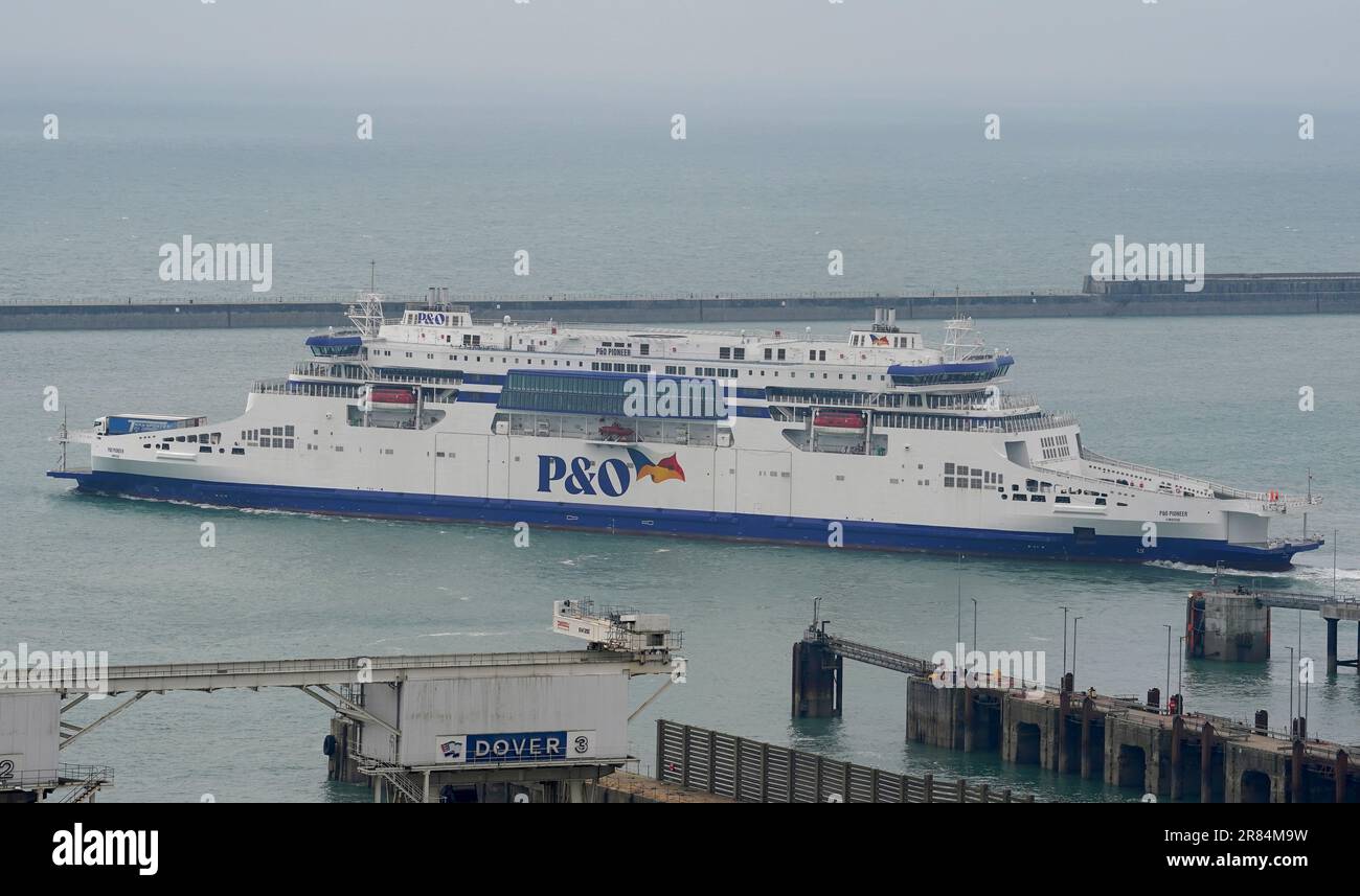 The P&O Pioneer ferry sets sail for its first passenger crossing from ...