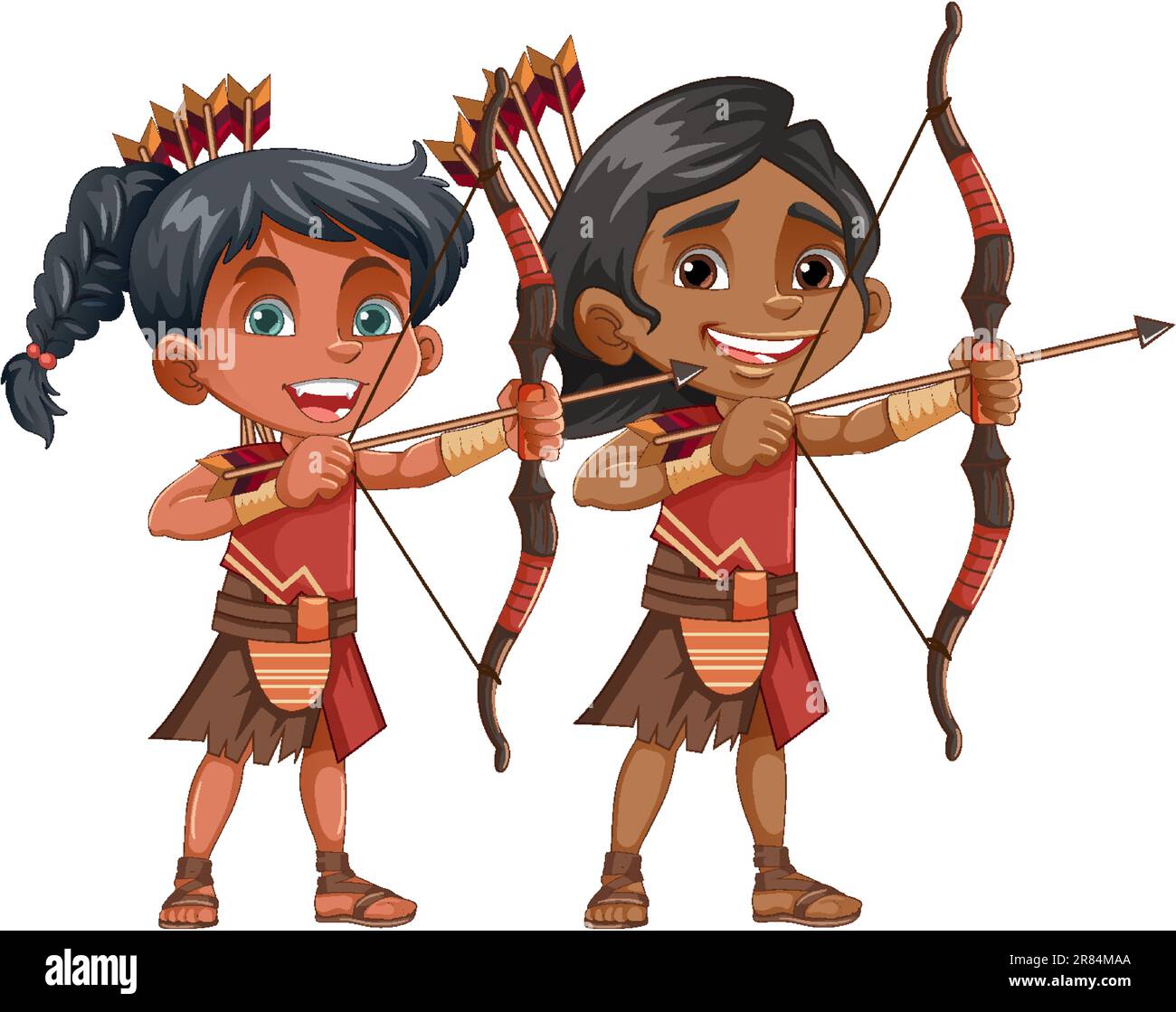 Native American Tribe Kids illustration Stock Vector Image & Art - Alamy