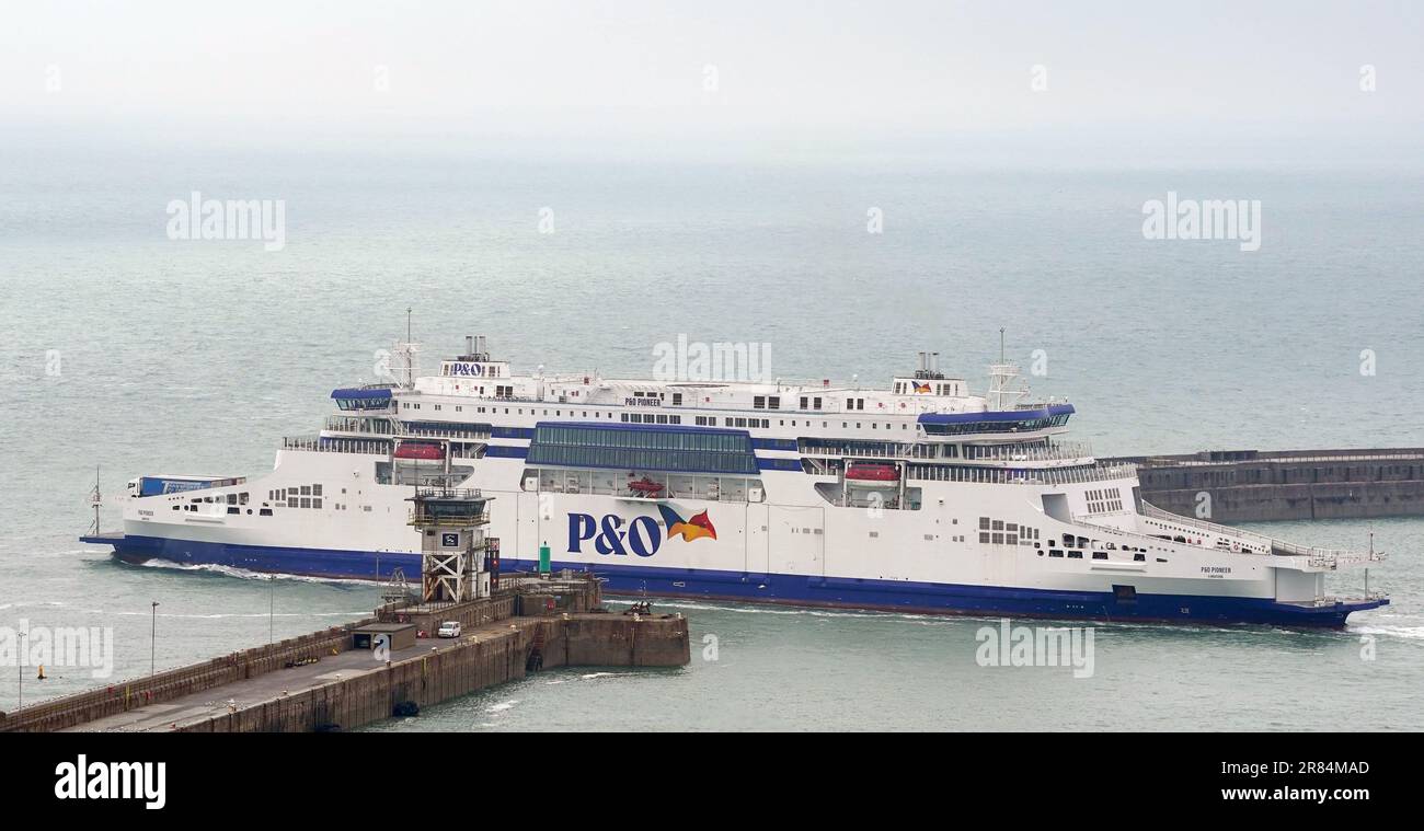 The P&O Pioneer ferry sets sail for its first passenger crossing from ...