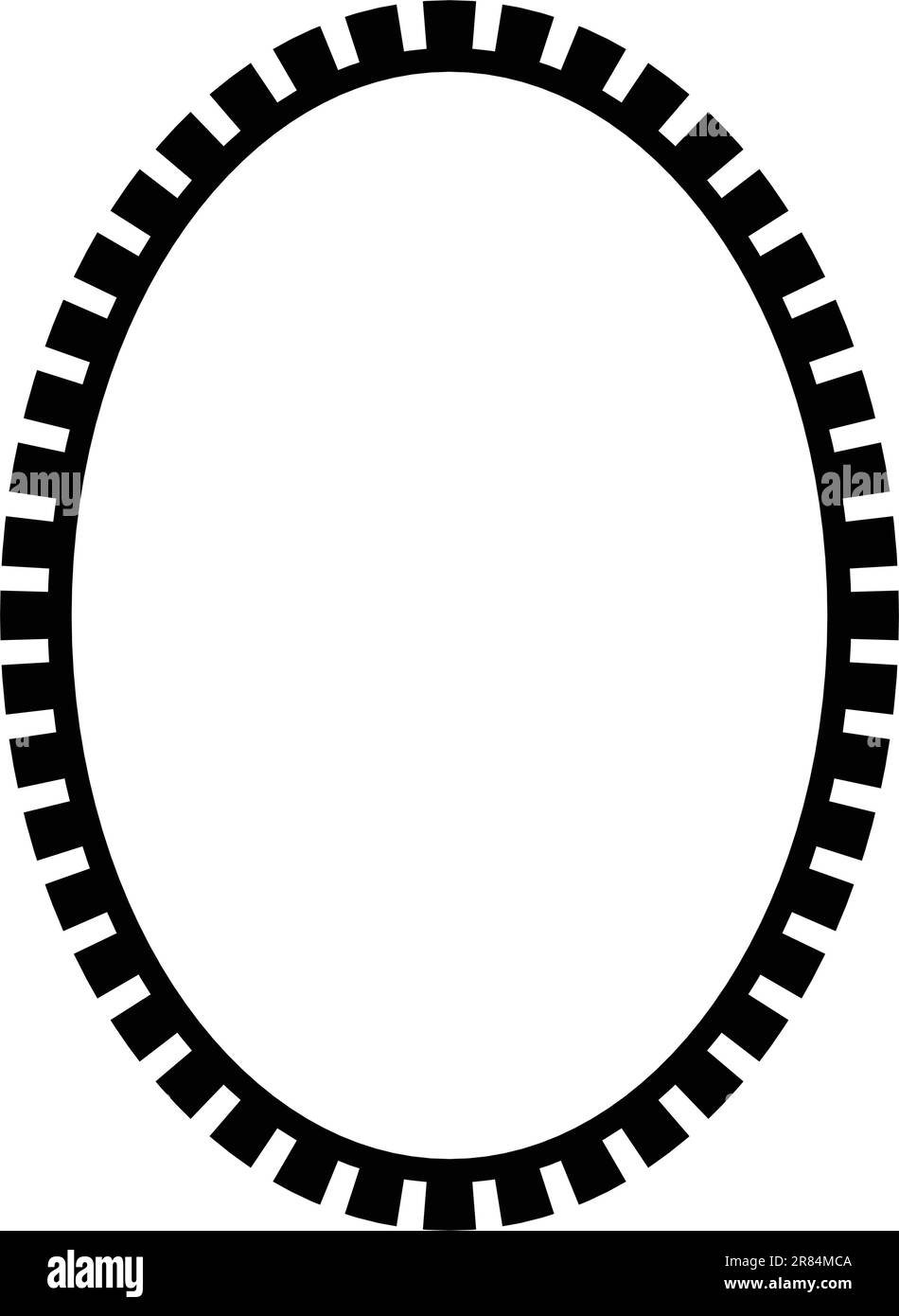 Oval frame round border design shape icon for decorative vintage doodle ...