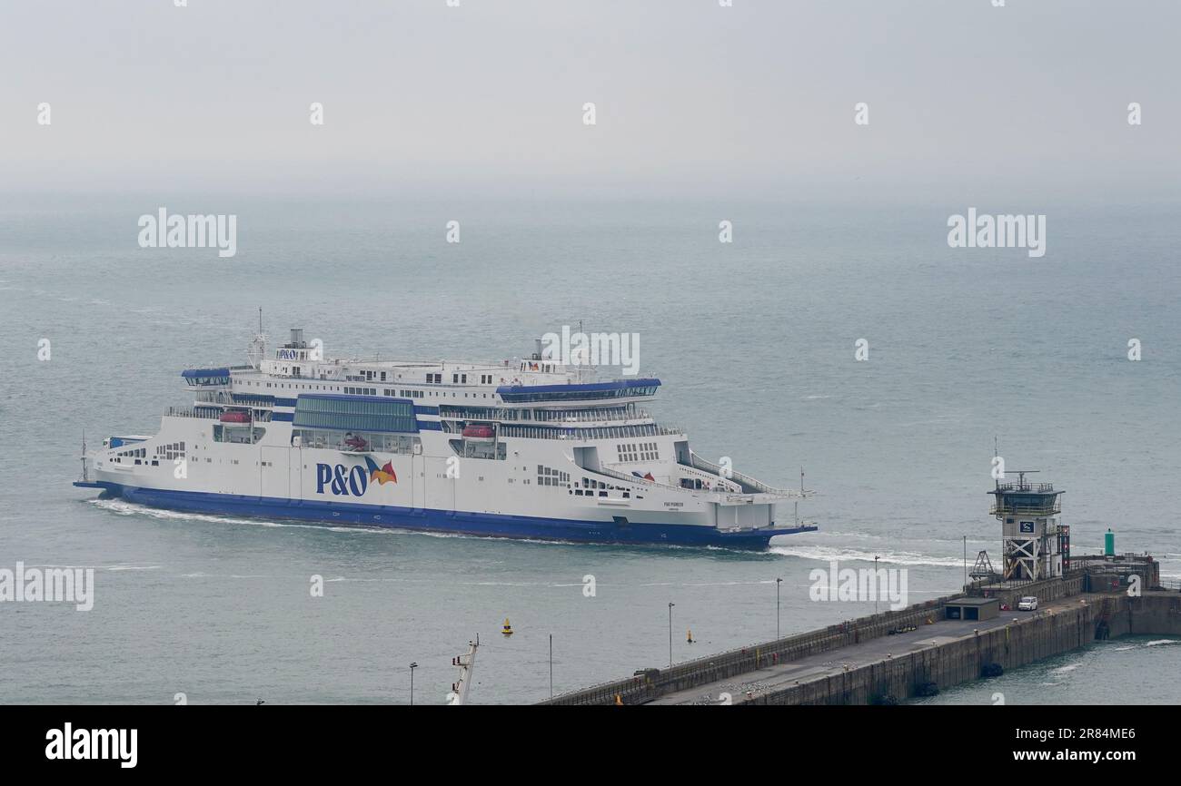 The P&O Pioneer ferry sets sail for its first passenger crossing from ...
