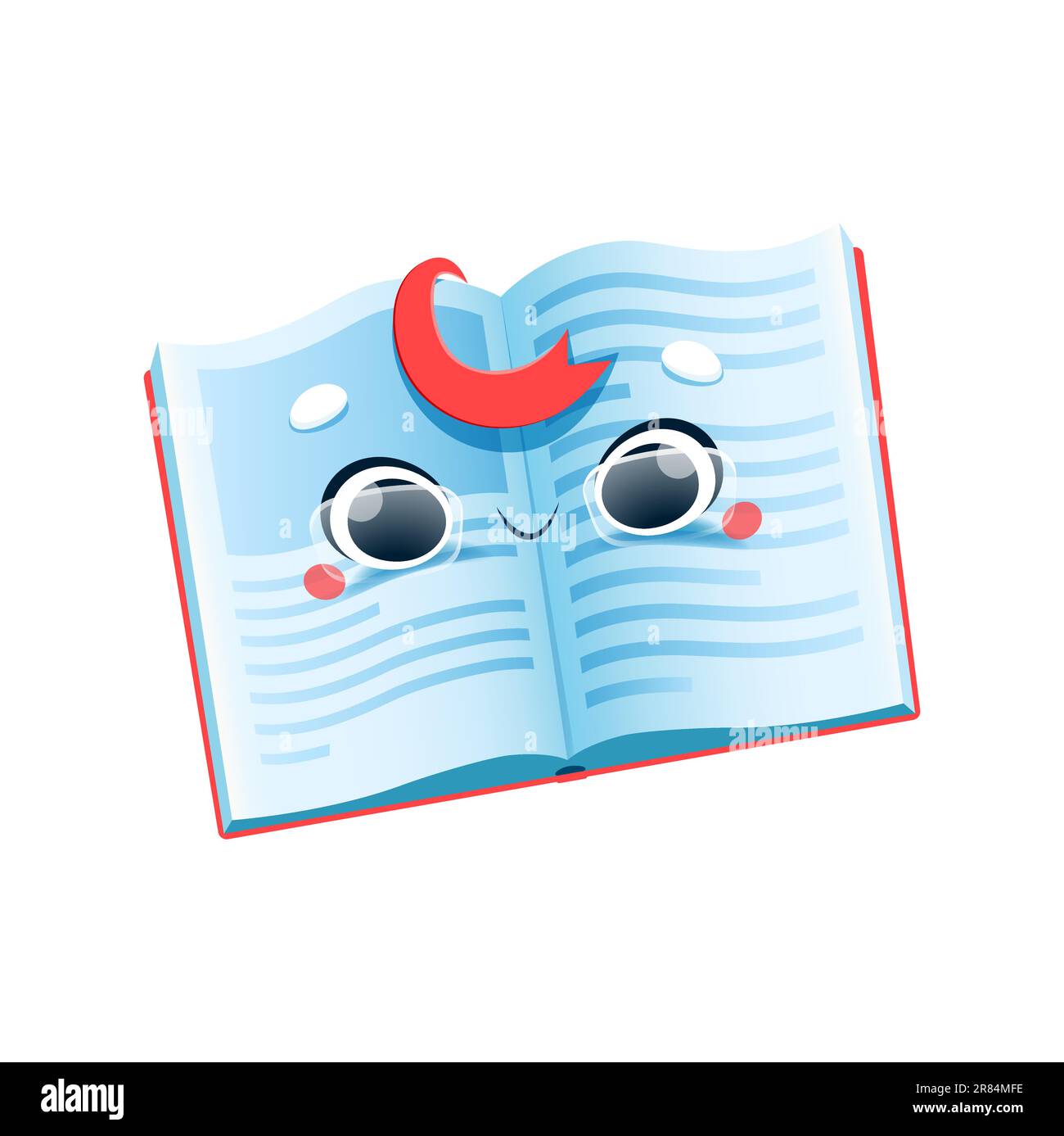 Cartoon textbook character of school education, vector book with happy ...