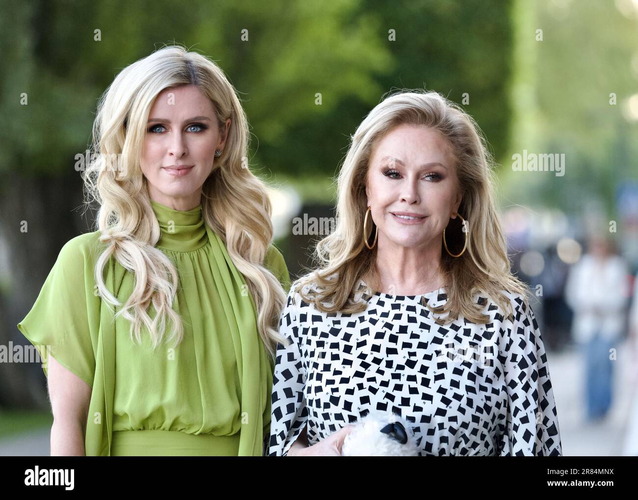 STOCKHOLM, SWEDEN - JUNE 11, 2023: Nicky and Kathy Hilton outside the ...