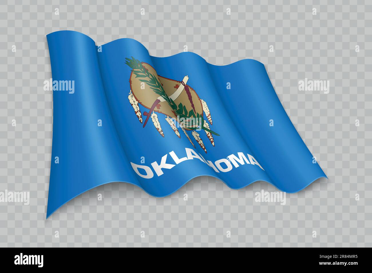 3D Realistic waving Flag of Oklahoma is a state of United States on ...