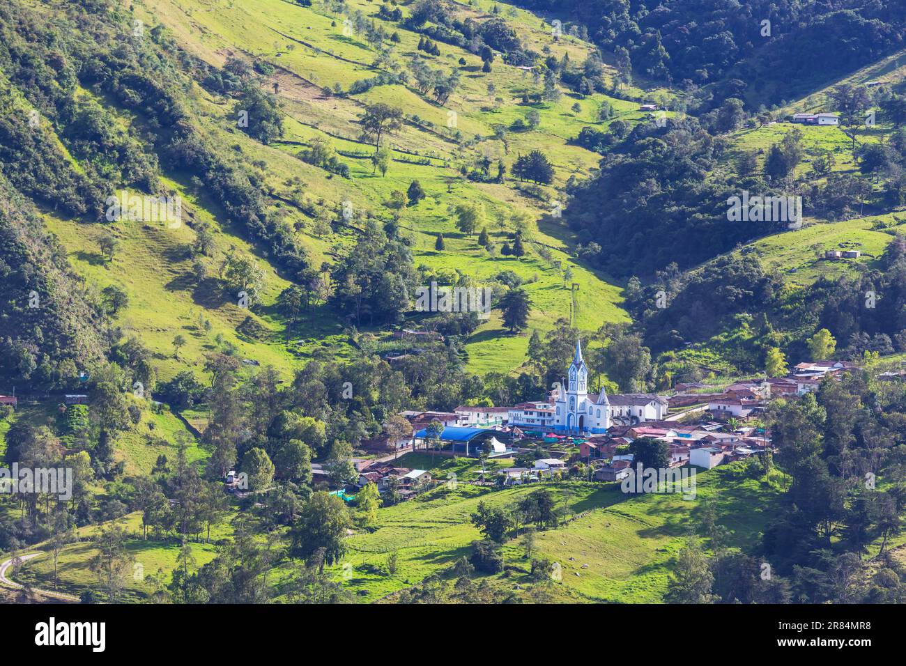 Beautiful small colonial village in Colombian mountains, South America ...