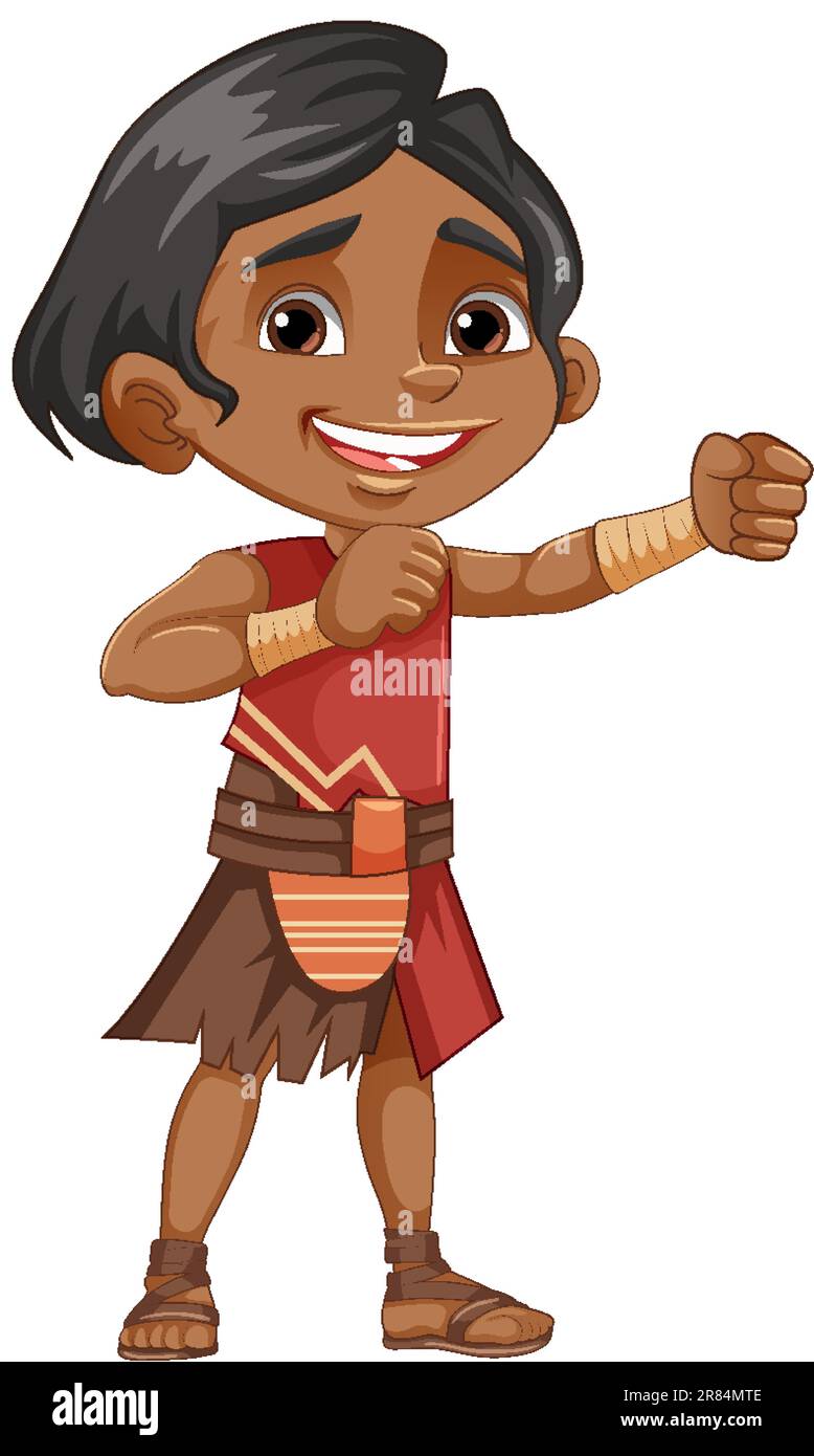 Indigenous cartoon character isolated illustration Stock Vector Image ...