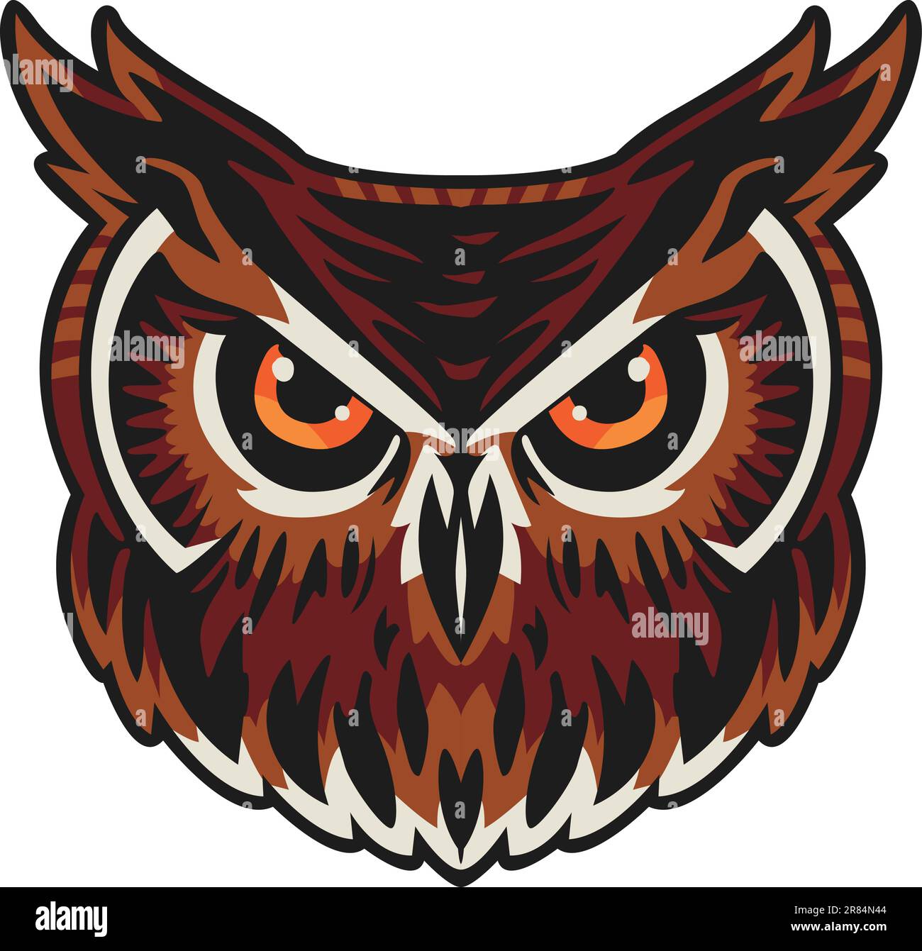 Owl face vector vectors hi-res stock photography and images - Alamy