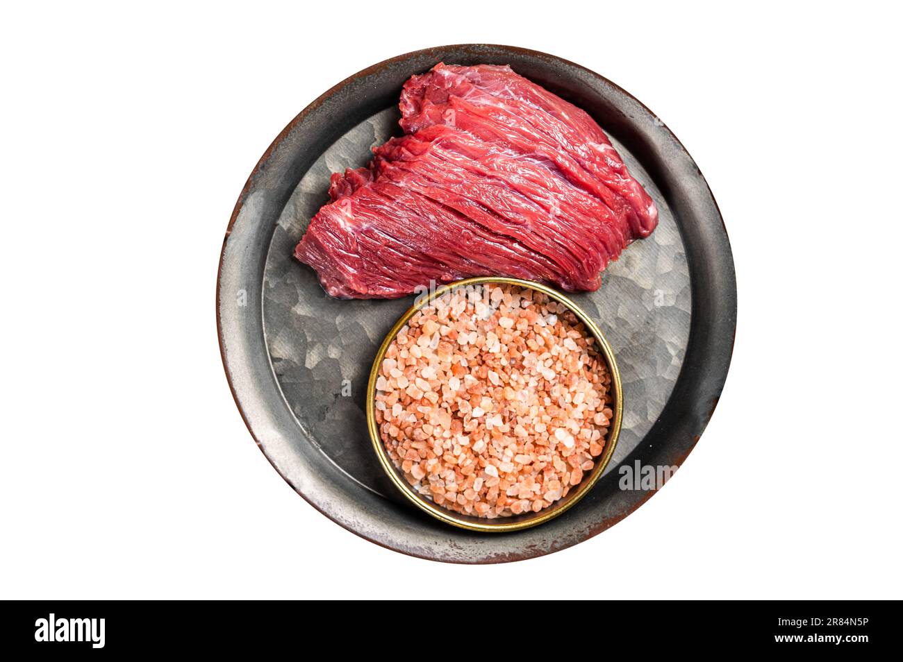 Raw Game meat of Venison dear, meat steak. Isolated on white background ...