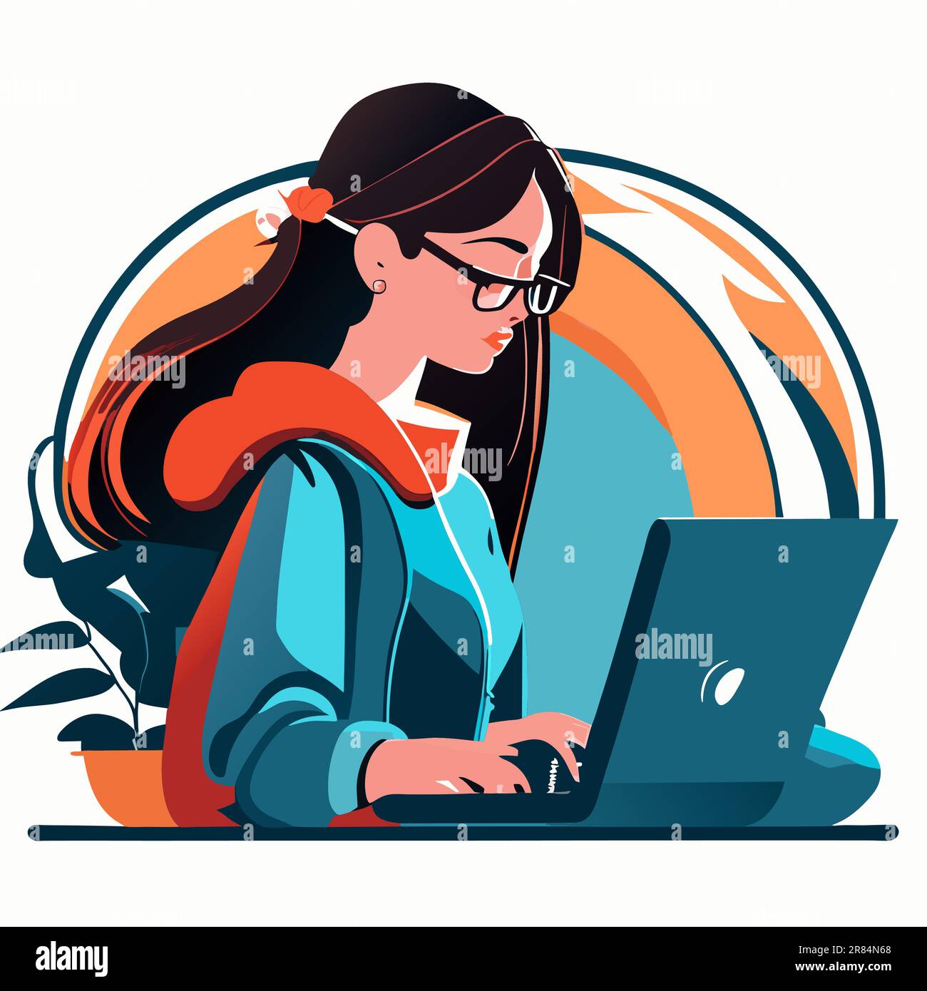 Homework laptop at home Stock Vector Images - Alamy