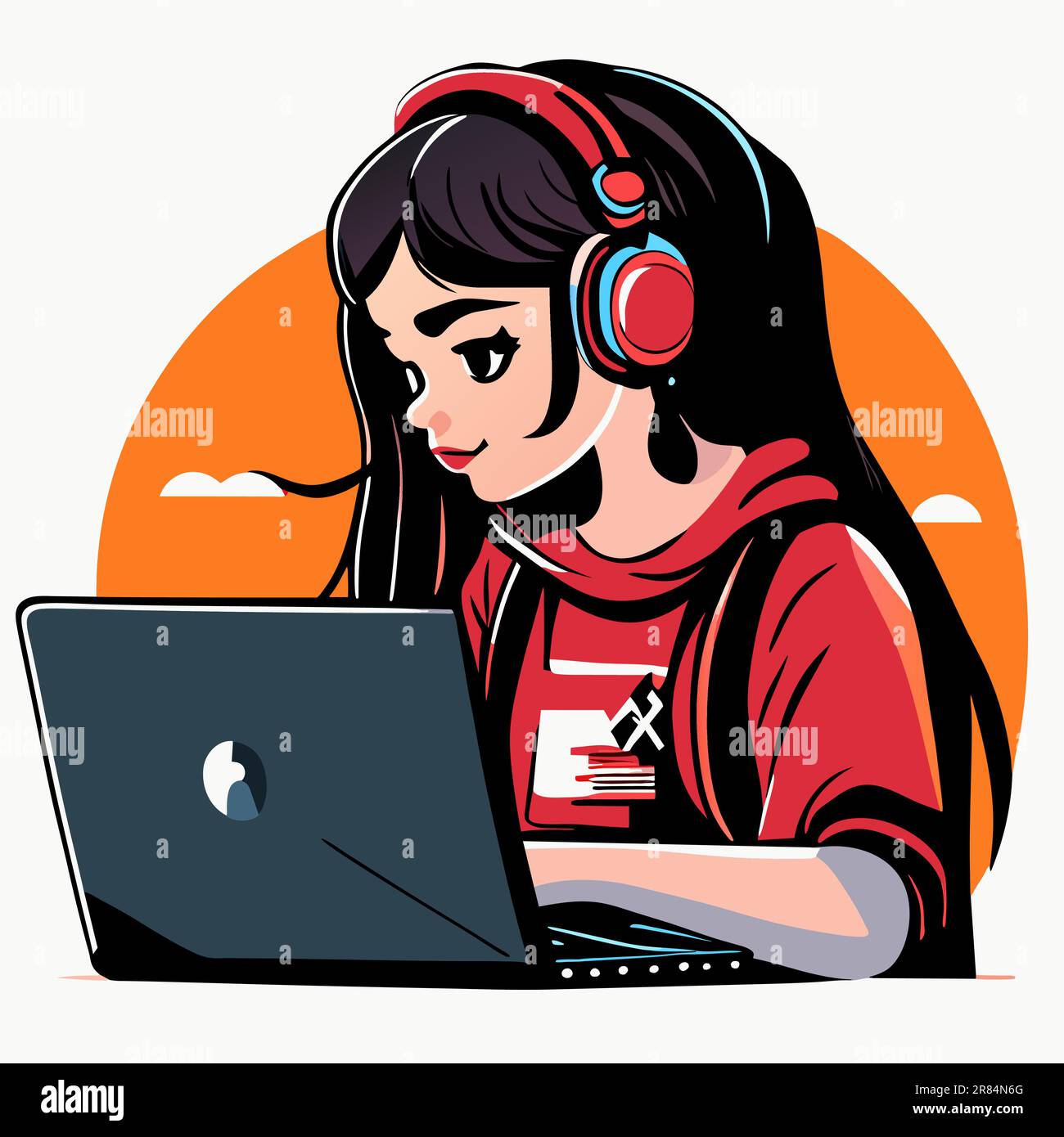 Reading laptop home Stock Vector Images - Alamy