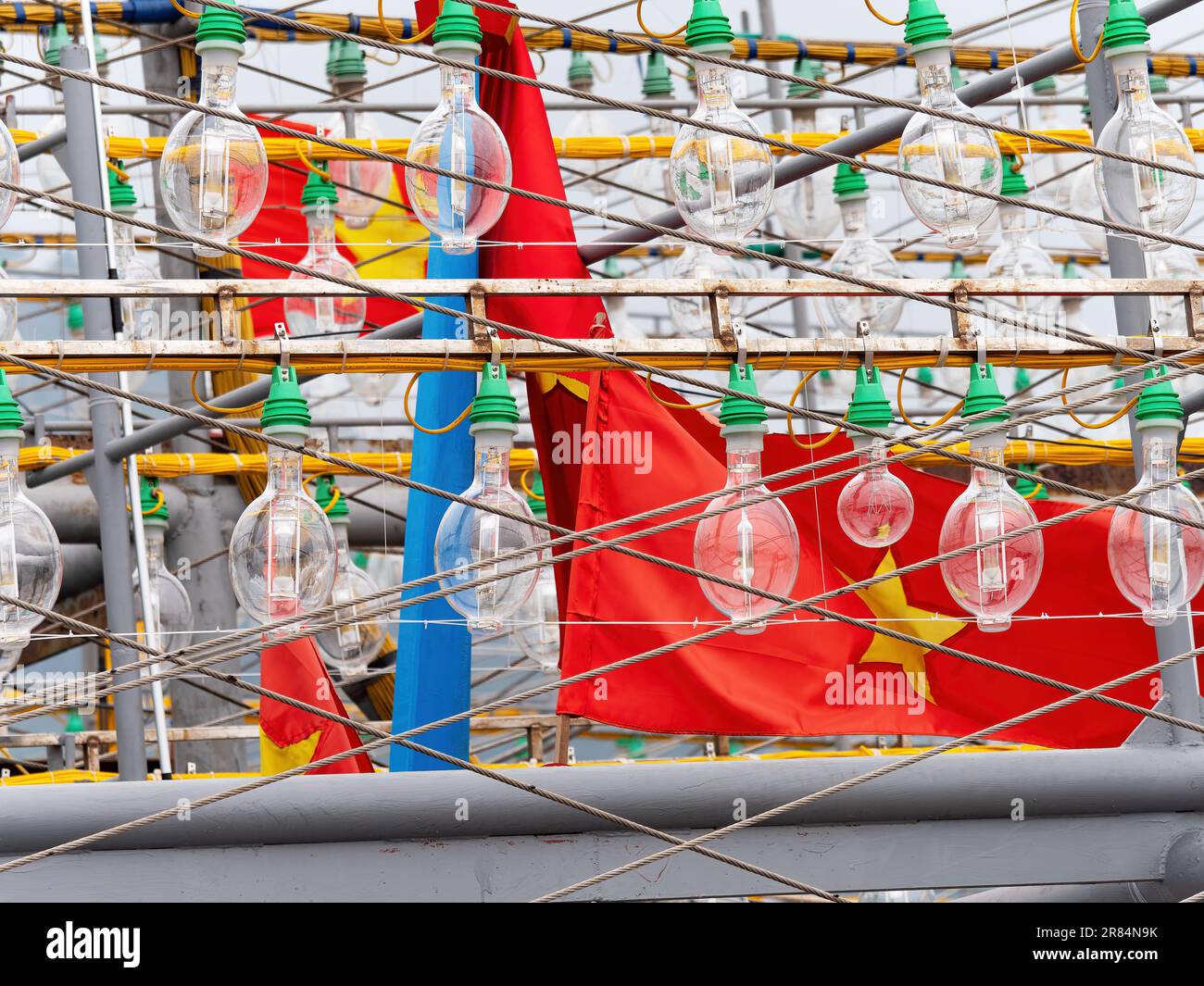 Light bulbs used for night fishing onboard fishing boats at Thanh Hoa ...