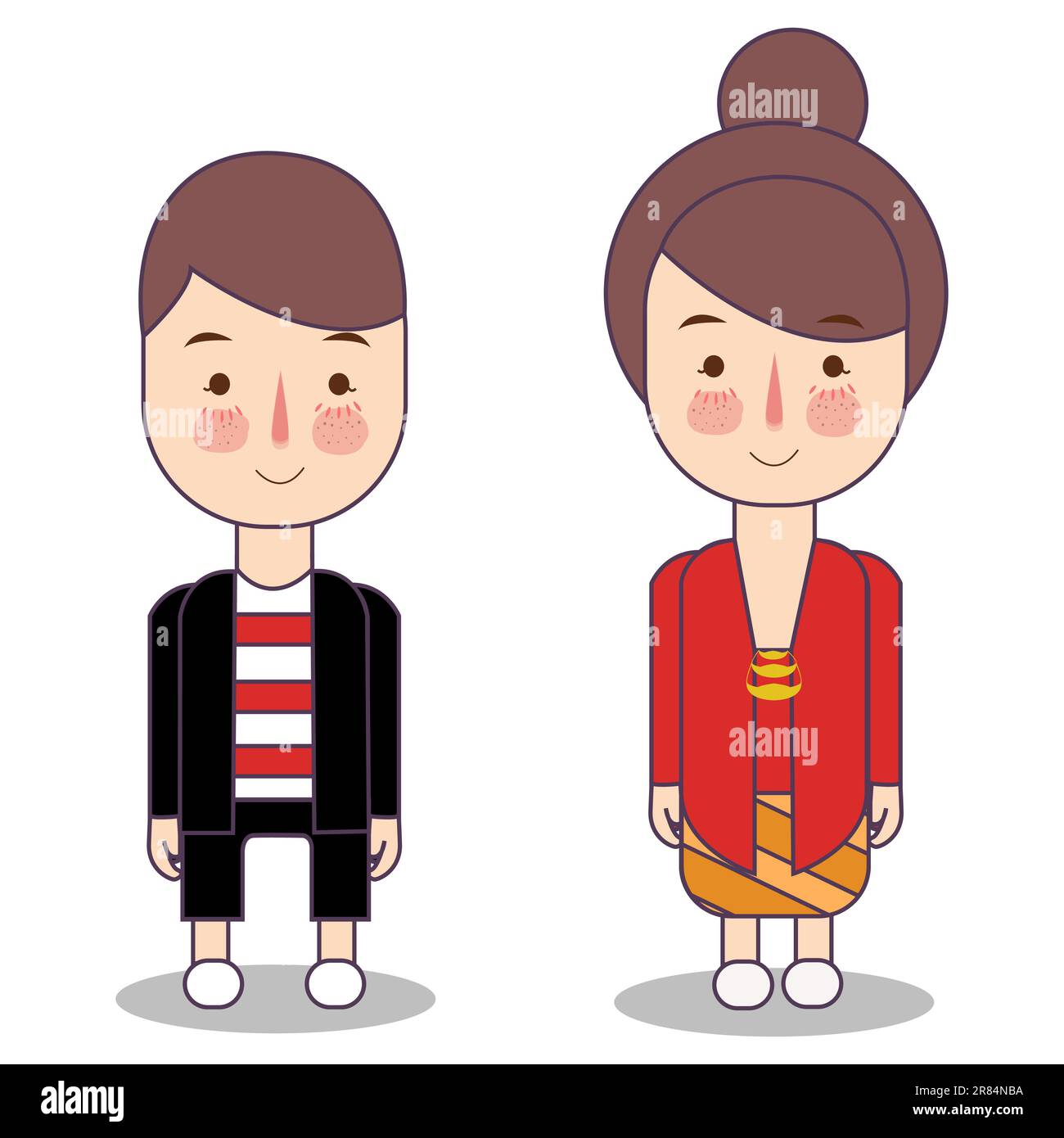 striped and red color traditional dress native madura tribe form ...