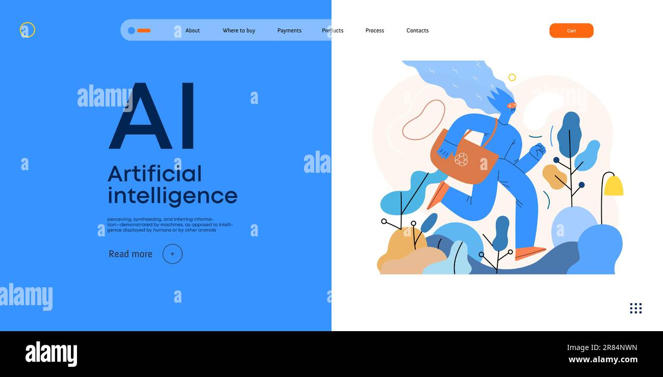 Artificial intelligence, Ecology -modern flat vector concept ... Artificial intelligence, Ecology -modern flat vector concept ...