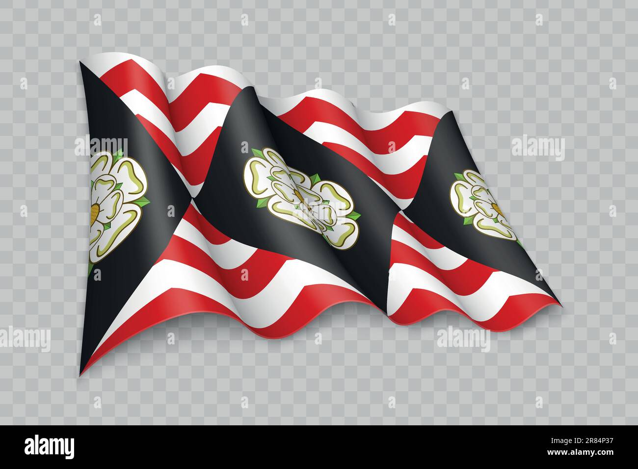 3D Realistic waving Flag of South Yorkshire is a county of England on ...