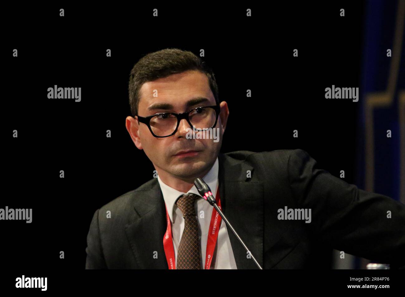 Saint Petersburg, Russia. 15th June, 2023. Kirill Tokarev, Editor-in-Chief, Anchor, RBC, attends ...