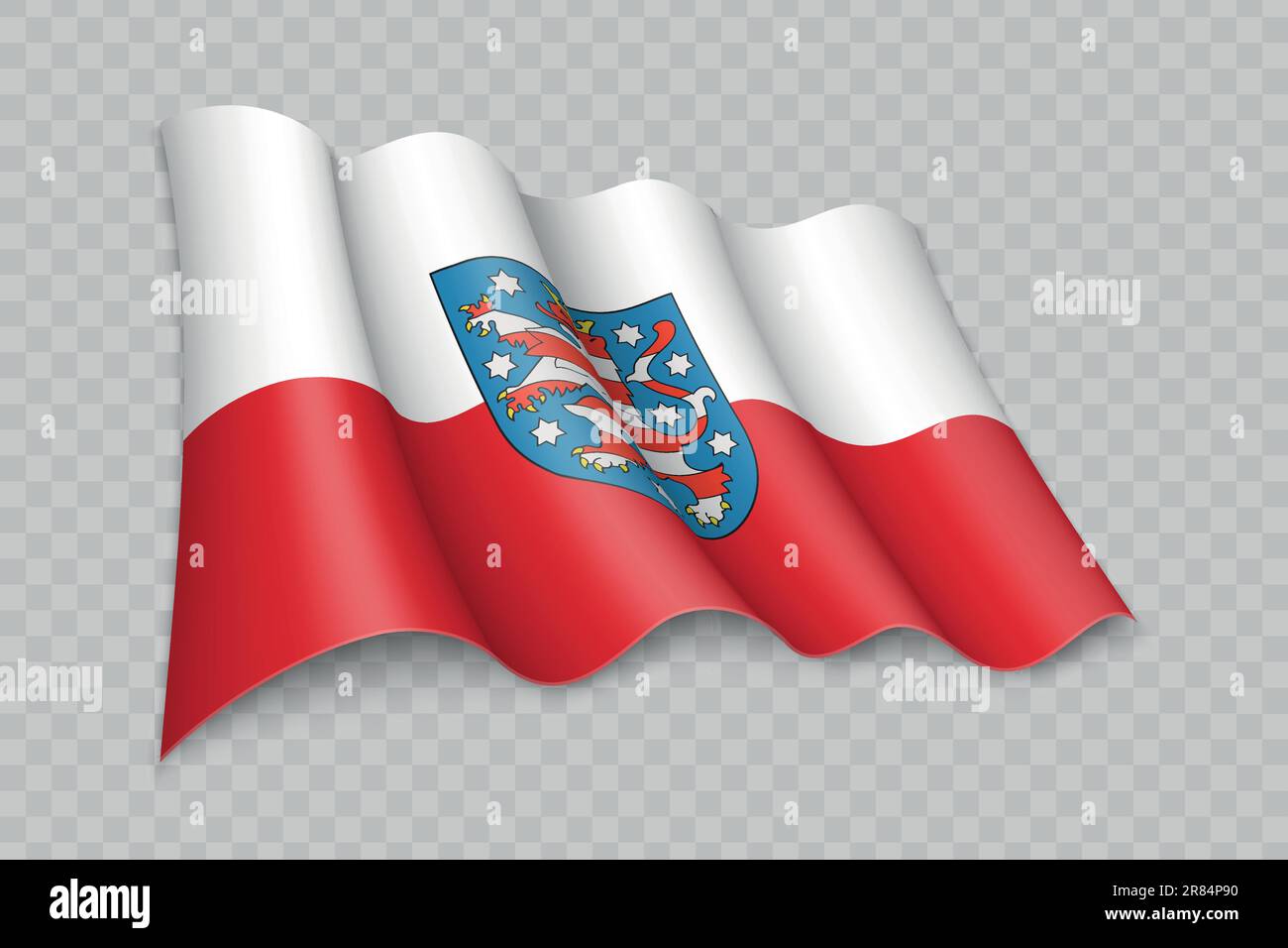 3D Realistic waving Flag of Thuringia is a state of Germany on ...