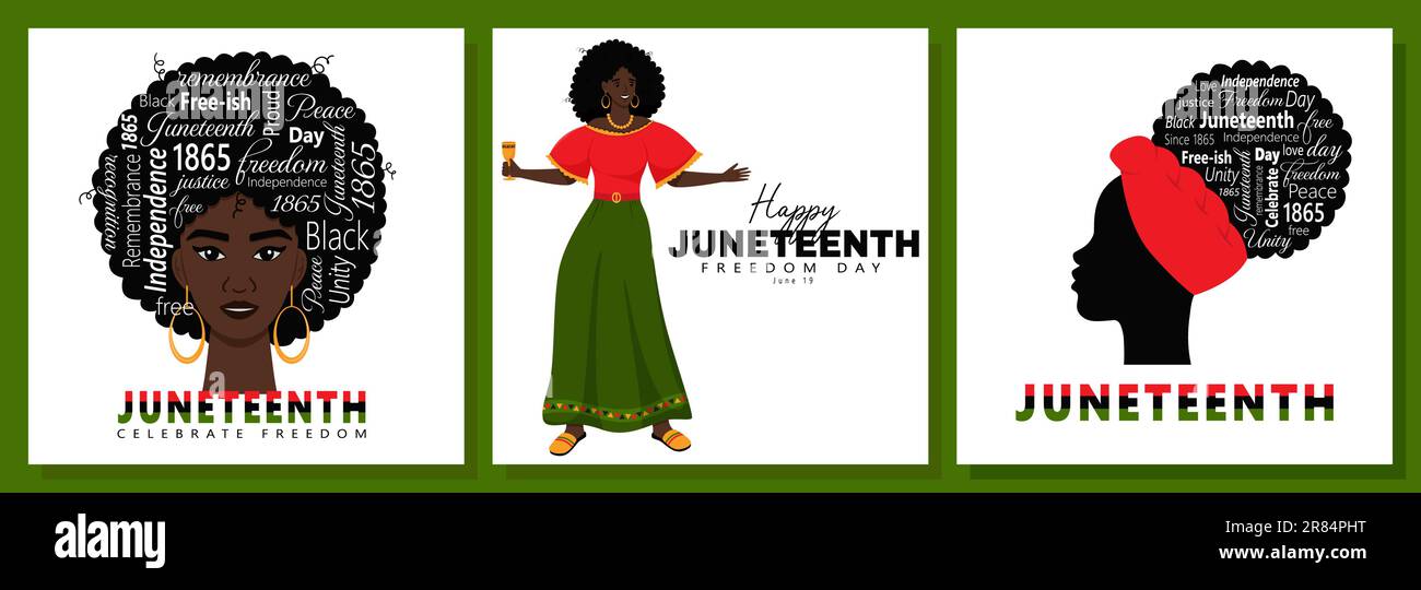A set of greeting cards for June 19. Celebrate freedom. A Black Woman ...