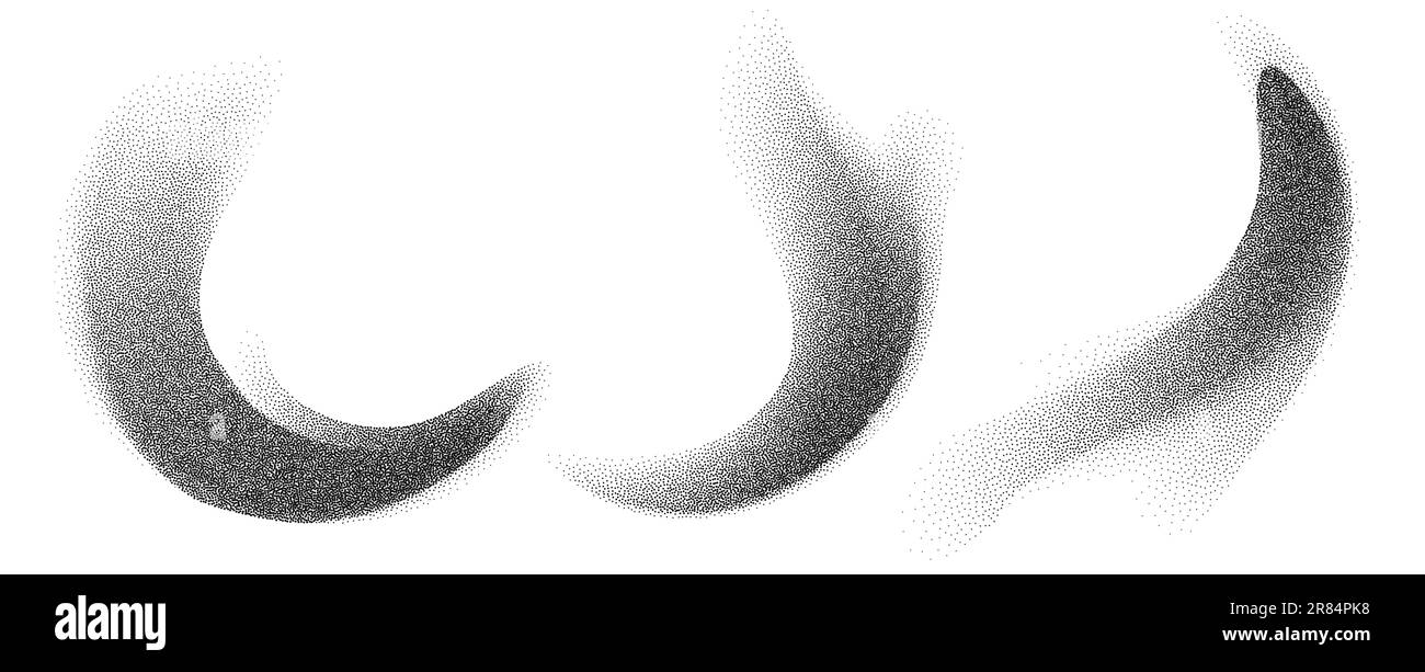 Dotwork abstract shapes, black grain texture, abstract stipple sand ...