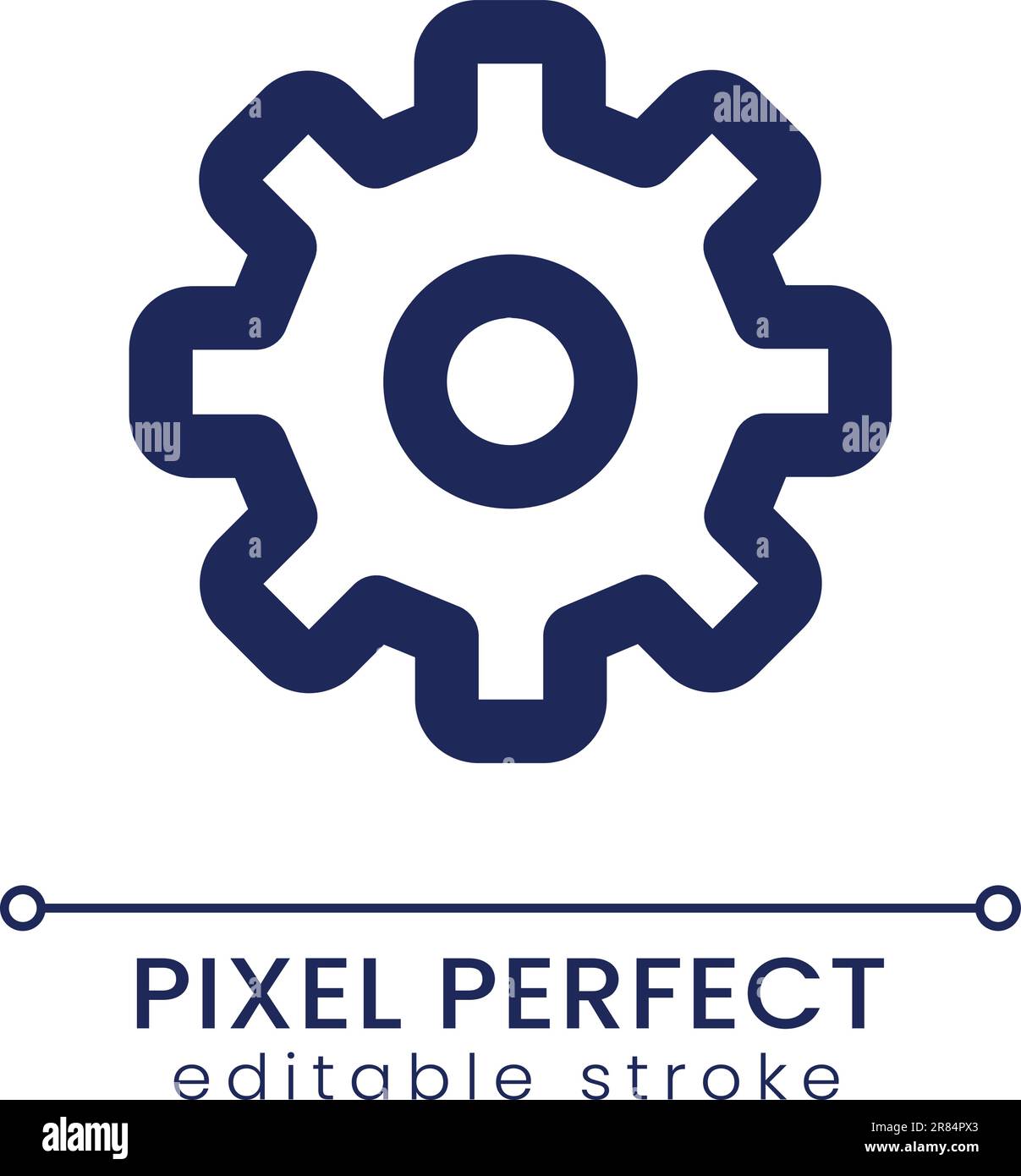 Cogwheel pixel perfect linear ui icon Stock Vector Image & Art - Alamy