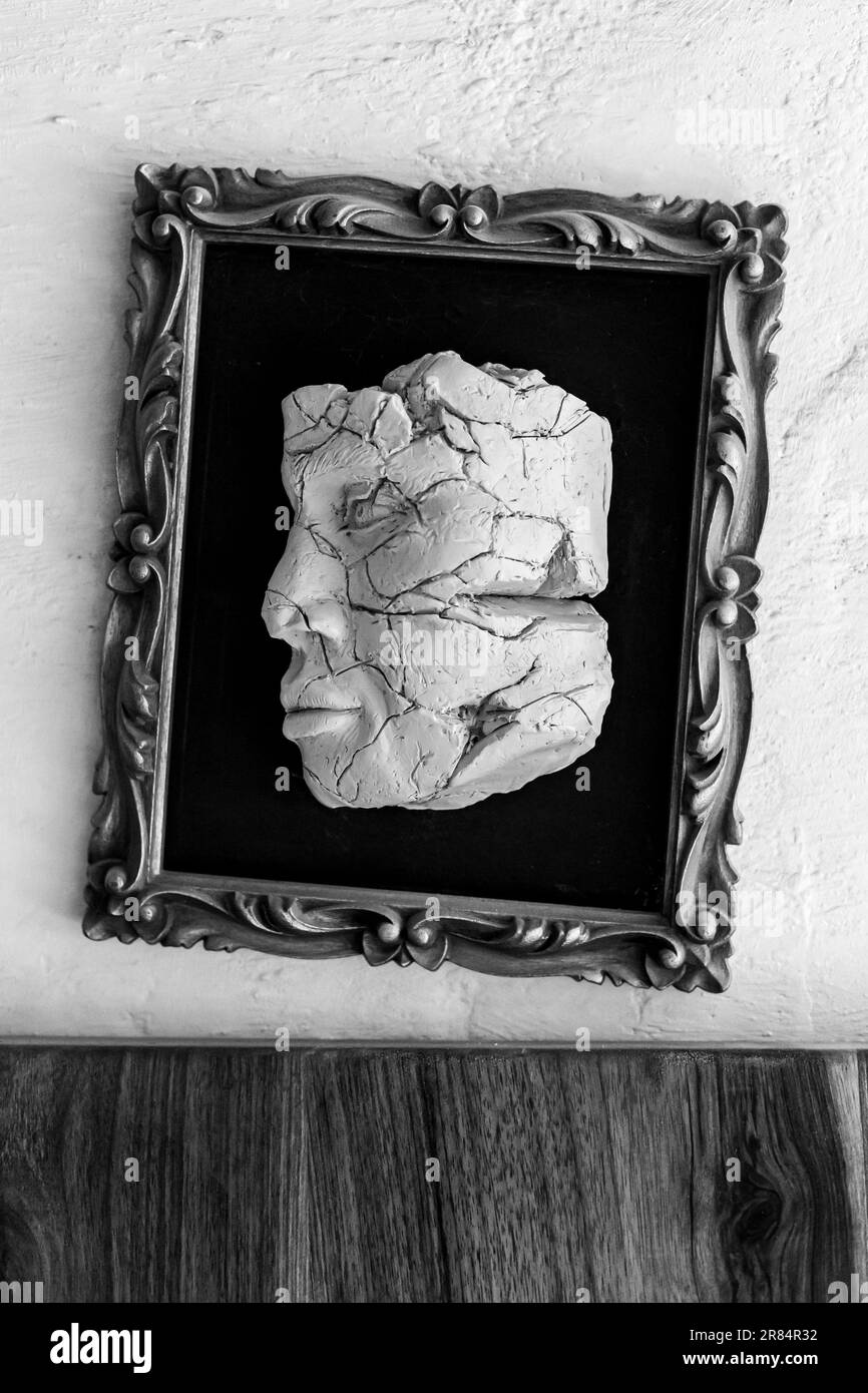 Human face shape in rock Black and White Stock Photos & Images - Alamy