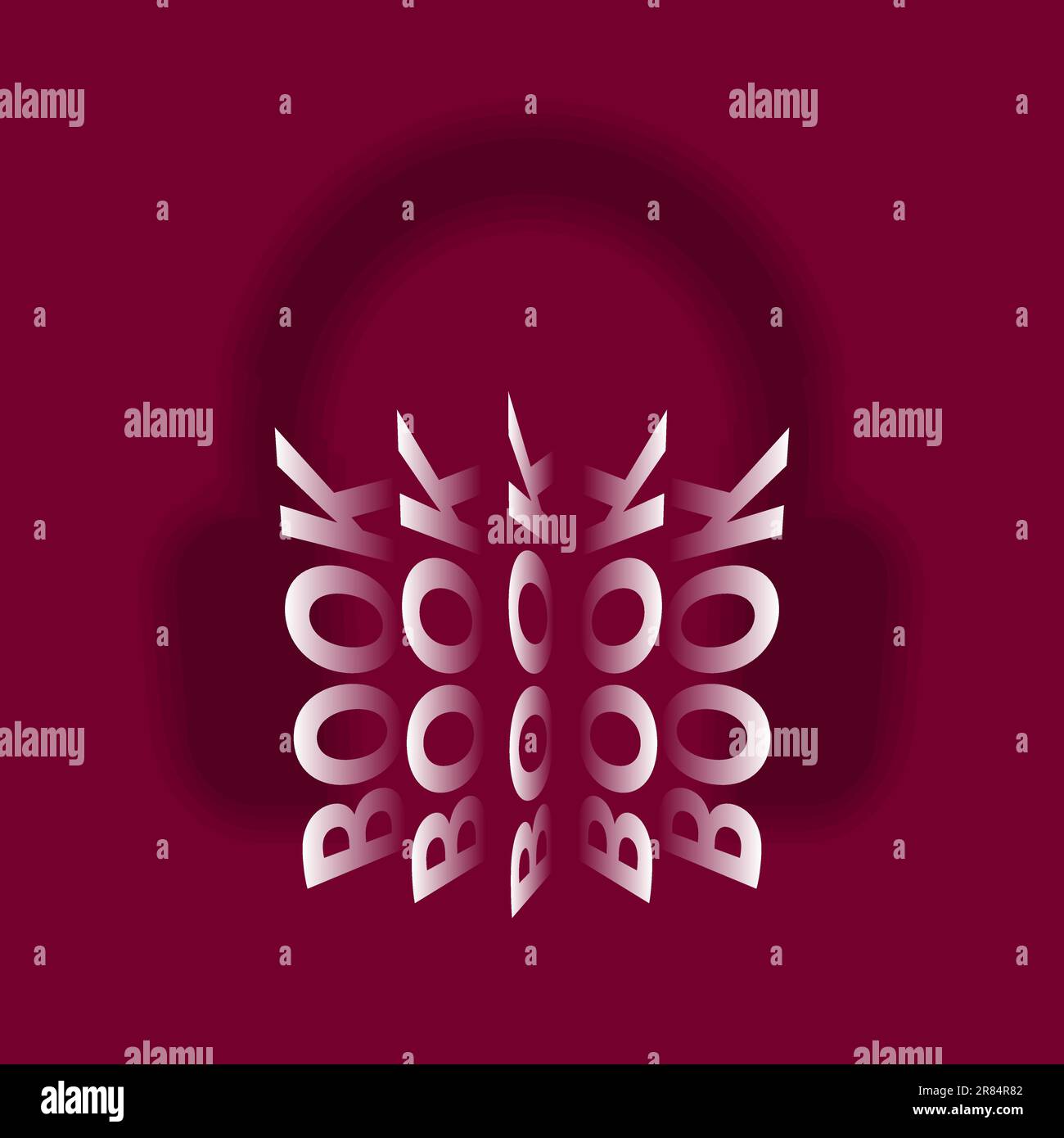 Audiobook concept in maroon with headphones for print and design ...