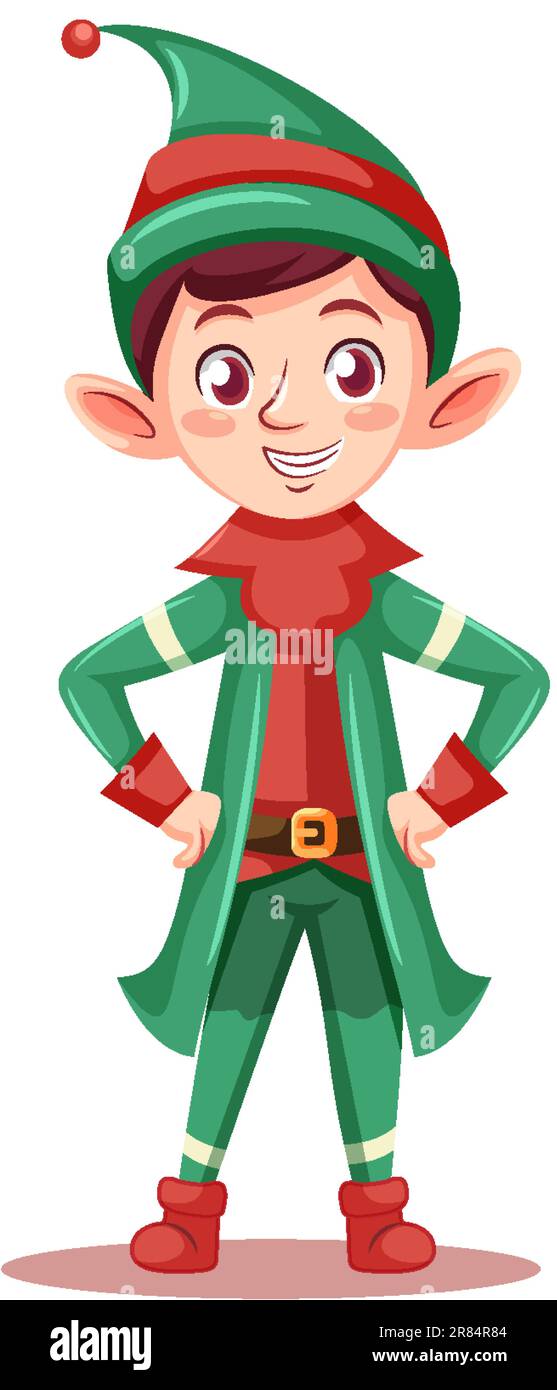 Adorable Christmas Elf Cartoon Character illustration Stock Vector ...