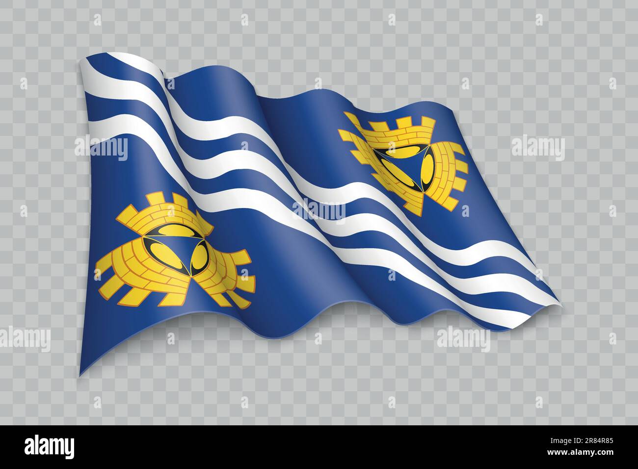 3D Realistic waving Flag of Merseyside is a county of England on ...