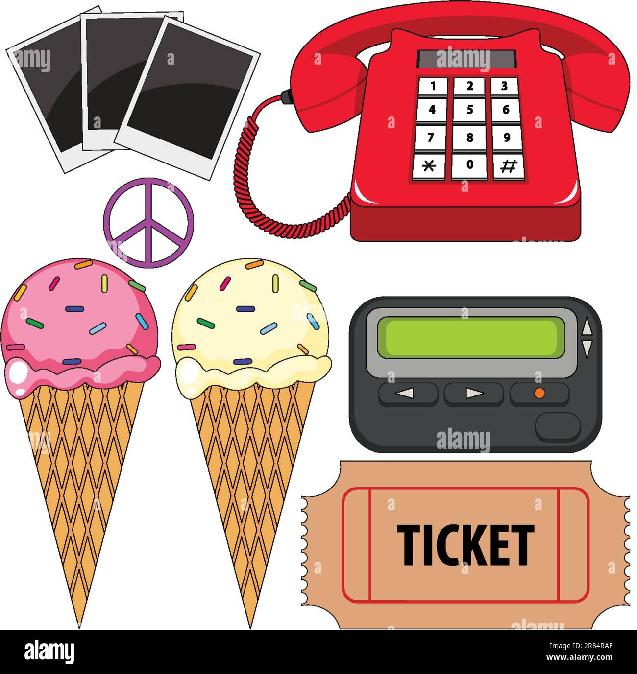 Set of retro object illustration Stock Vector Image & Art - Alamy