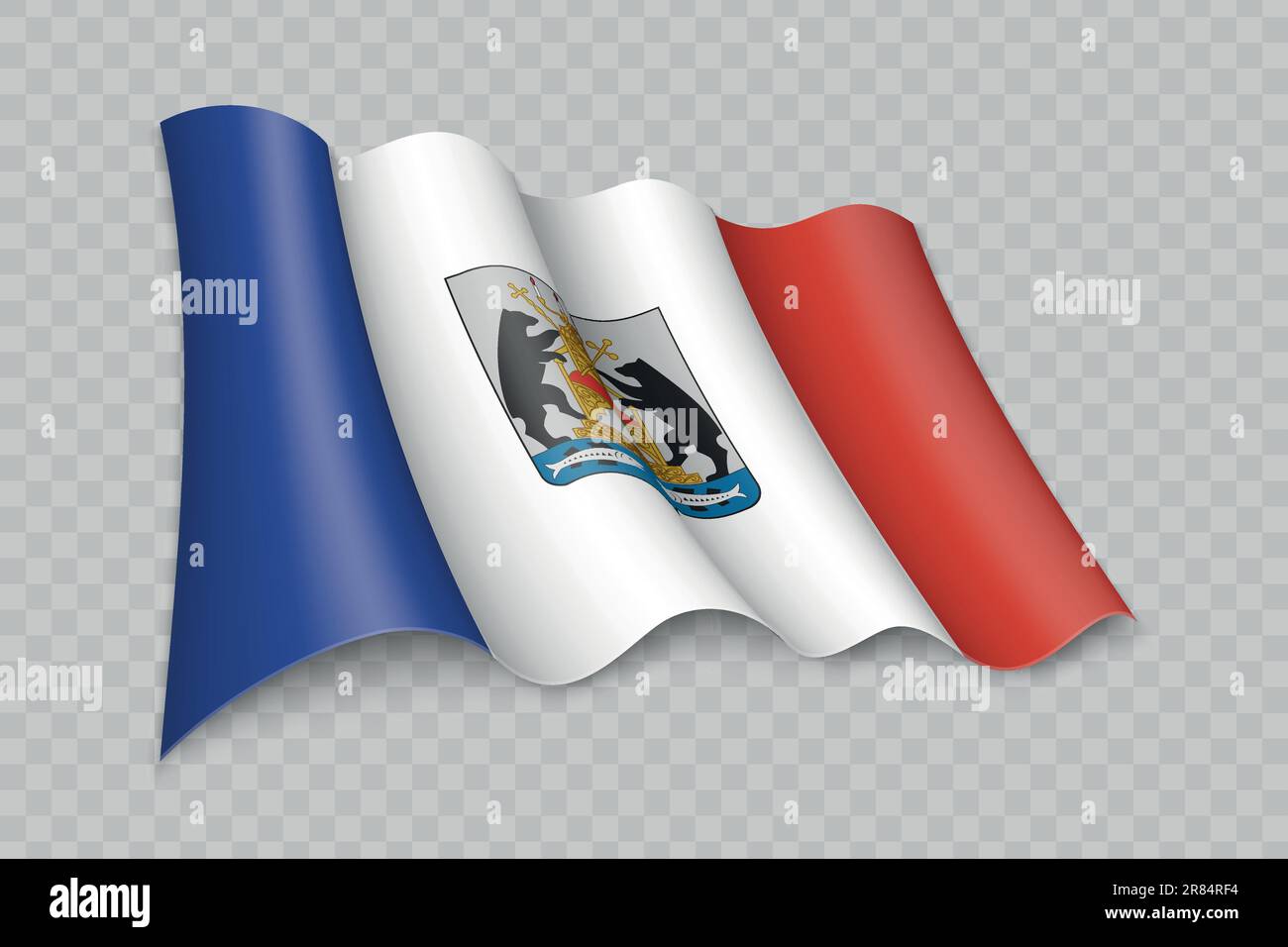 3D Realistic waving Flag of Novgorod Oblast is a region of Russia on ...