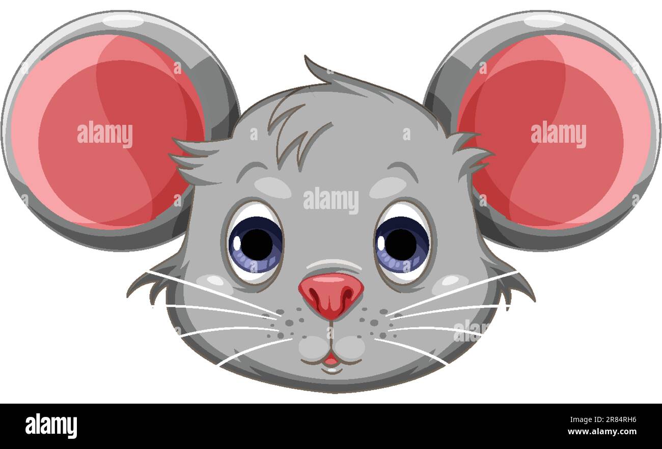 Cute mouse cartoon head isolated illustration Stock Vector Image & Art ...