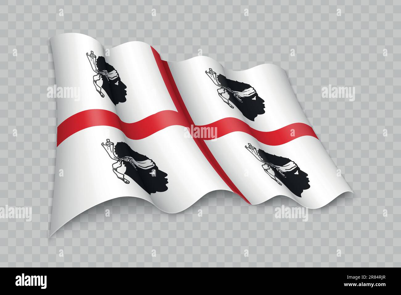 3D Realistic waving Flag of Sardinia is a region of Italy on ...