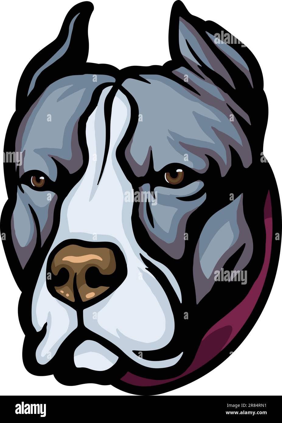 Cabeza De Pitbull Happy Pitbull Puppy Dog Smiling Stock Vector