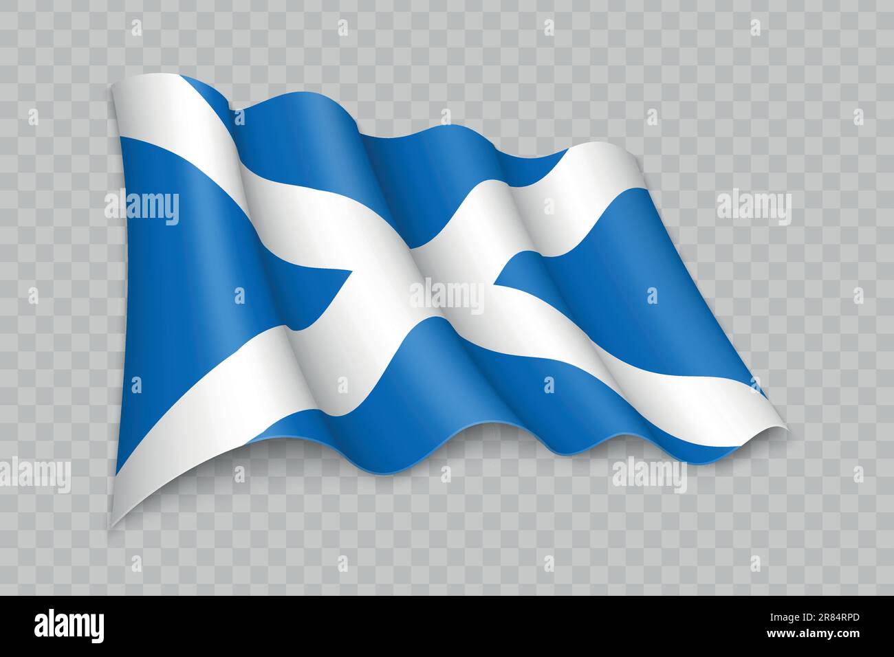 3D Realistic waving Flag of Scotland is a region of United Kingdom on ...